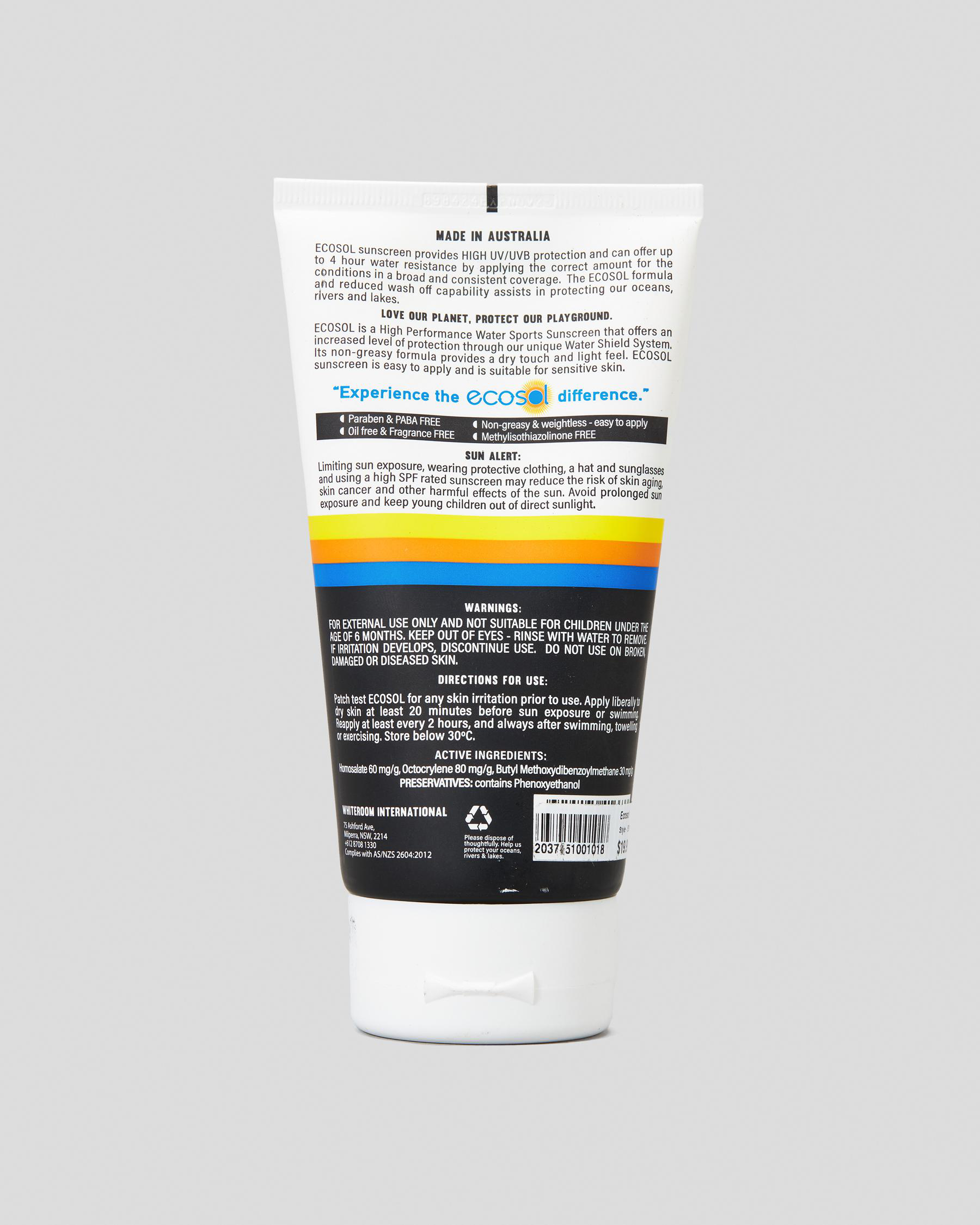 Ecosol Water Block Sunscreen 150ml Tube In White - FREE* Shipping ...