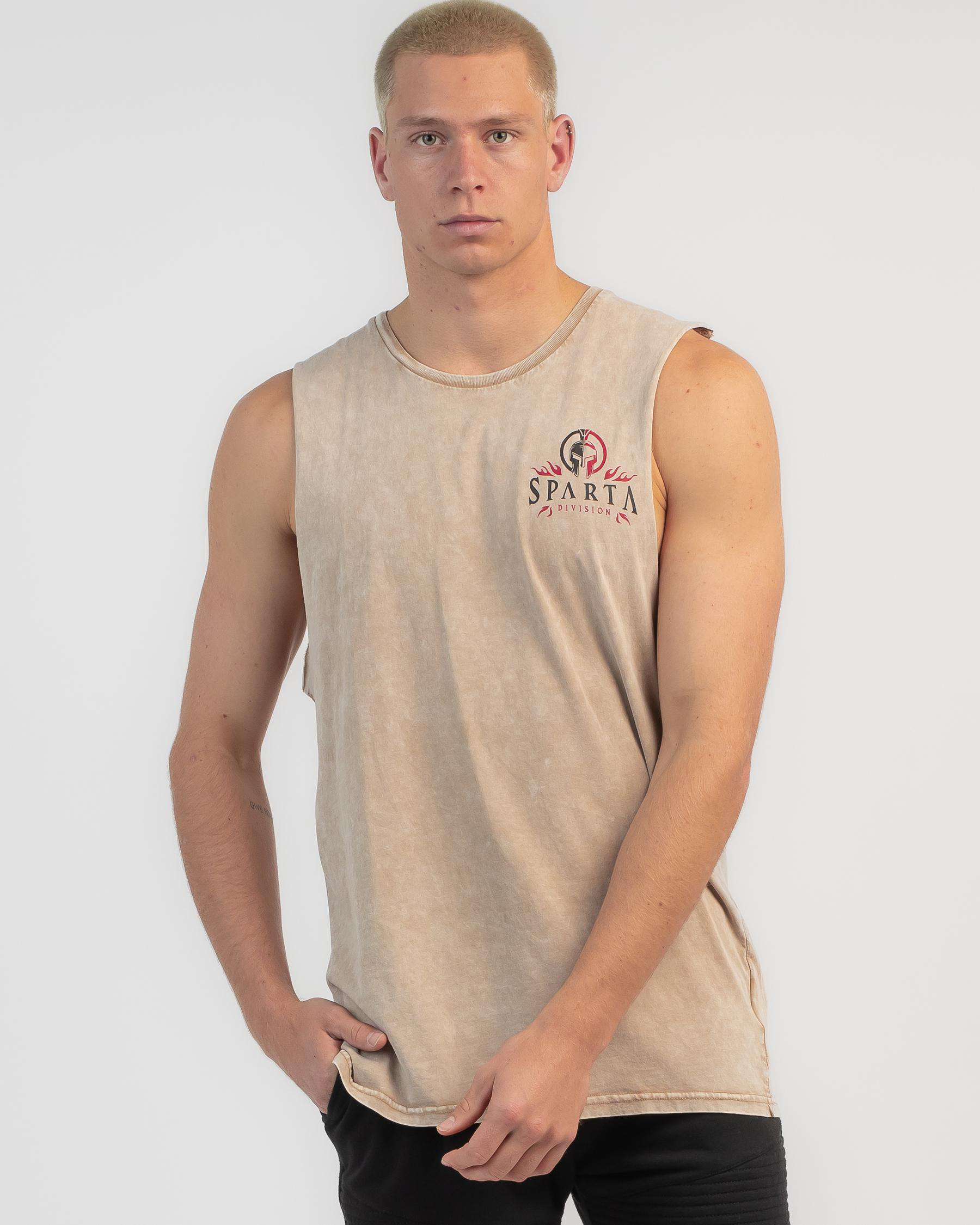 Shop Sparta Eternal Flame Muscle Tank In Sand Acid - Fast Shipping ...