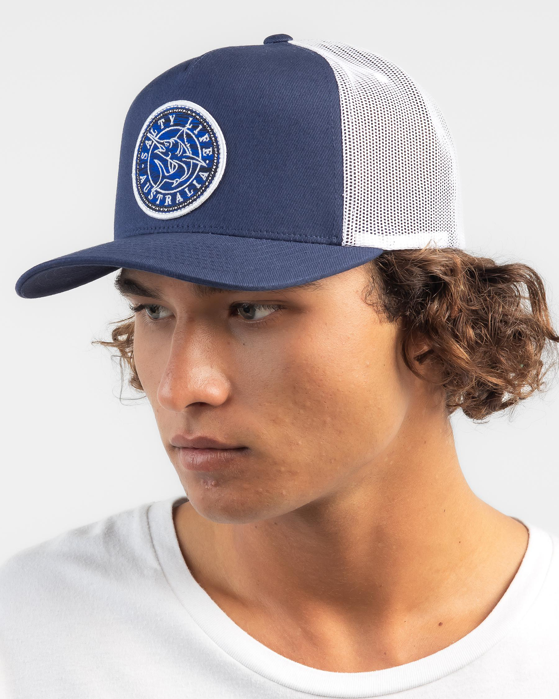 Shop Salty Life Ripple Trucker Cap In Navy - Fast Shipping & Easy ...