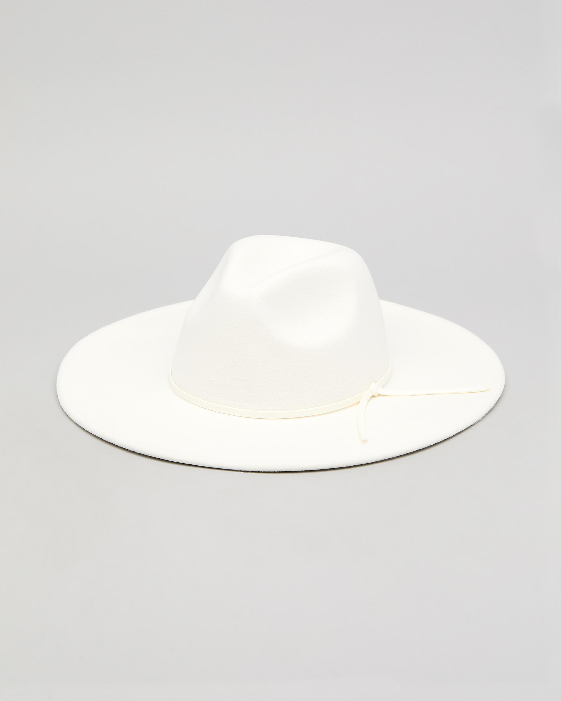 Shop Mooloola Archie Wide Brim Felt Hat In Vanilla - Fast Shipping ...