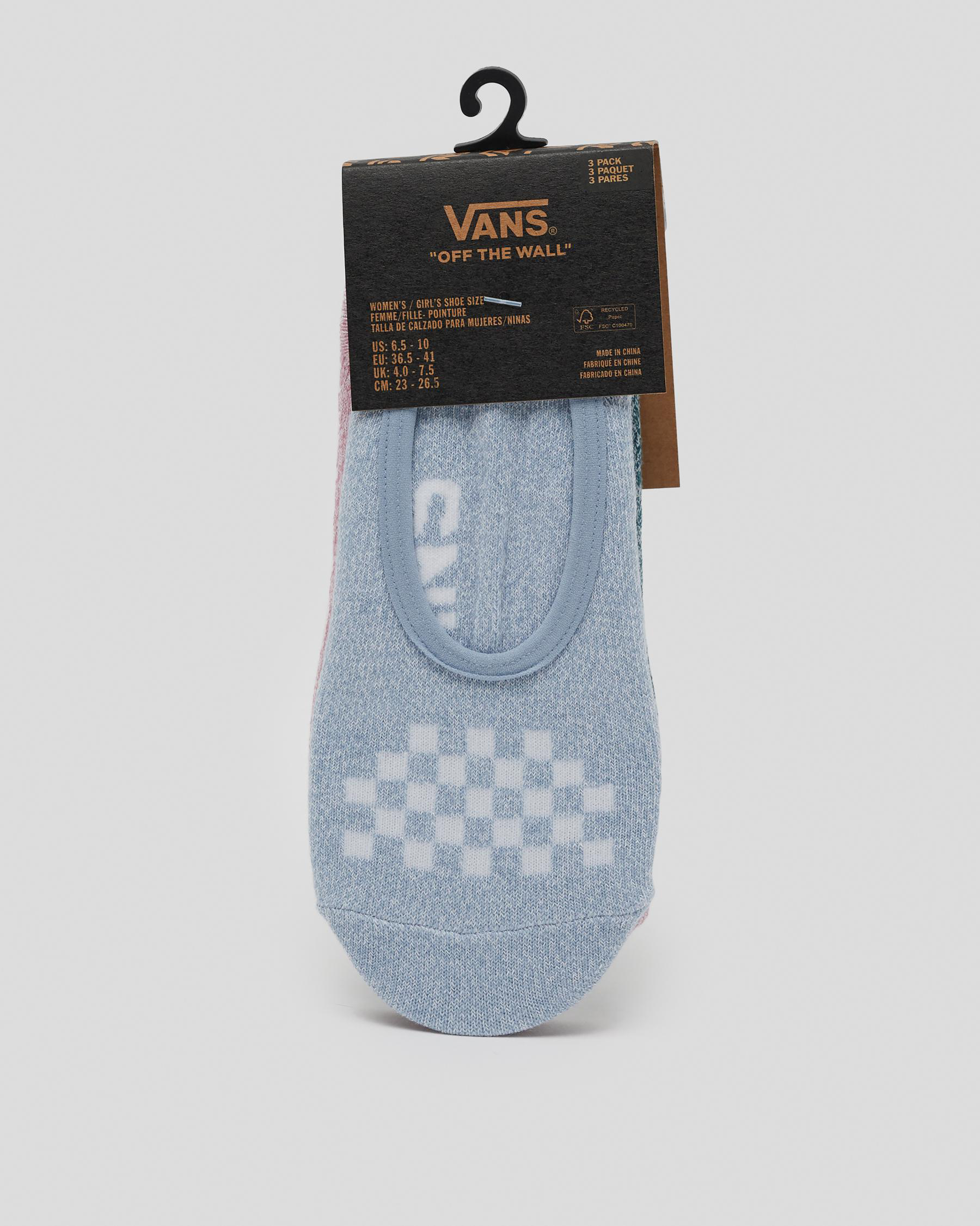 Shop Vans Classic Marled Canoodle Sock Pack In Ashley Blue - Fast ...