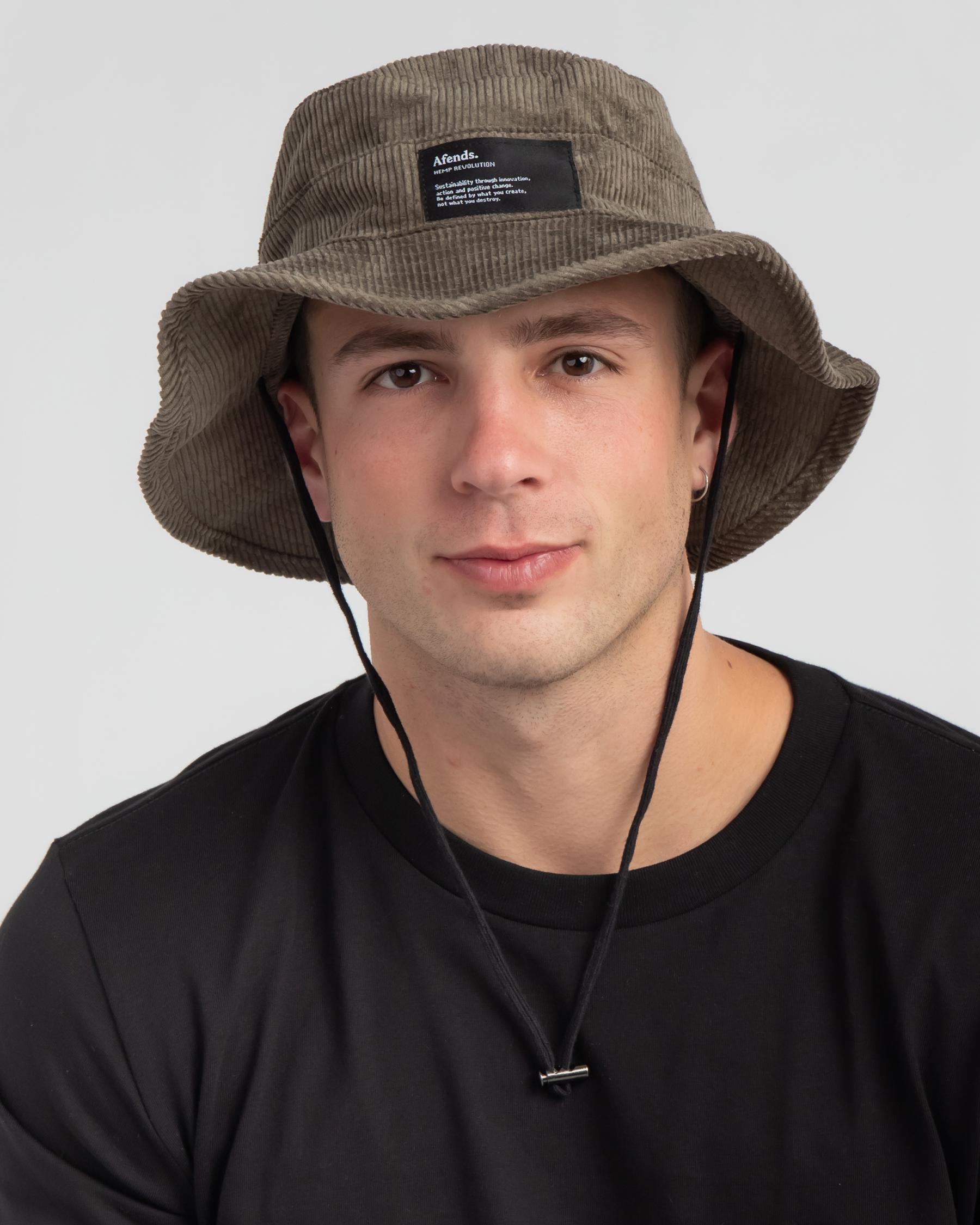 Shop Afends Orion Hemp Corduroy Bucket Hat In Beechwood - Fast Shipping ...