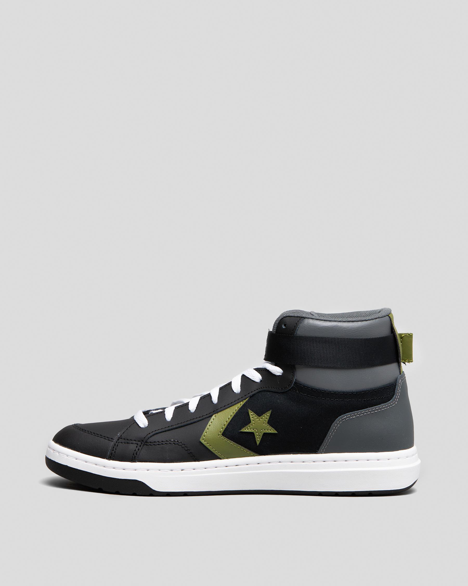 Shop Converse Pro Blaze V2 Retro Shoes In Black/cyber Grey/grassy ...