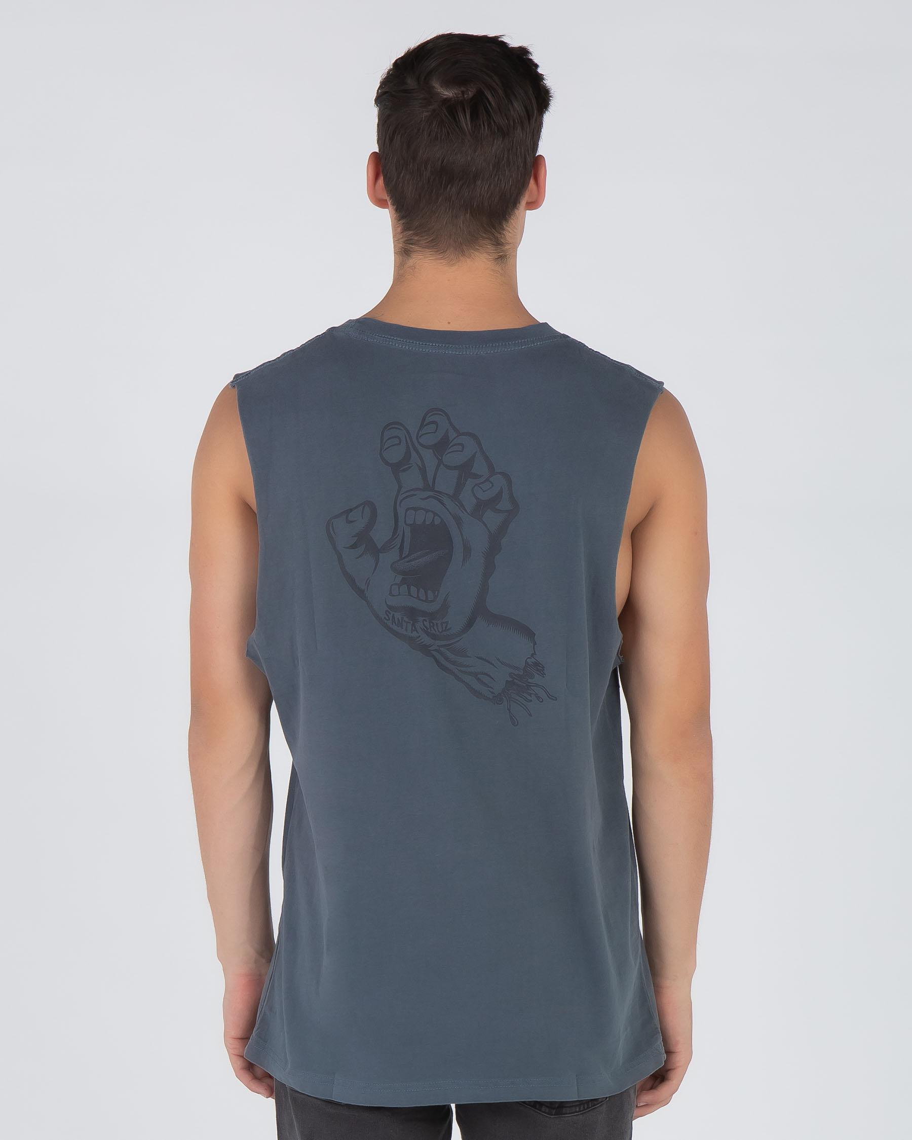 Shop Santa Cruz Screaming Mono Hand Muscle Tank In Pigment Blue Mirage ...