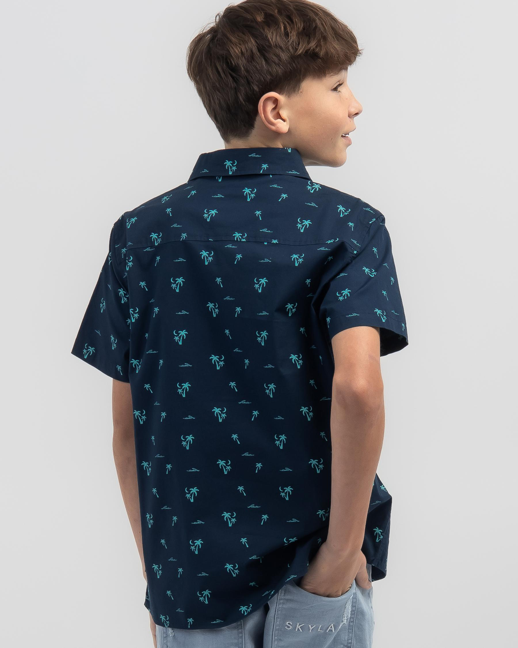 Shop Skylark Boys' Quartermaster Short Sleeve Shirt In Navy - Fast ...