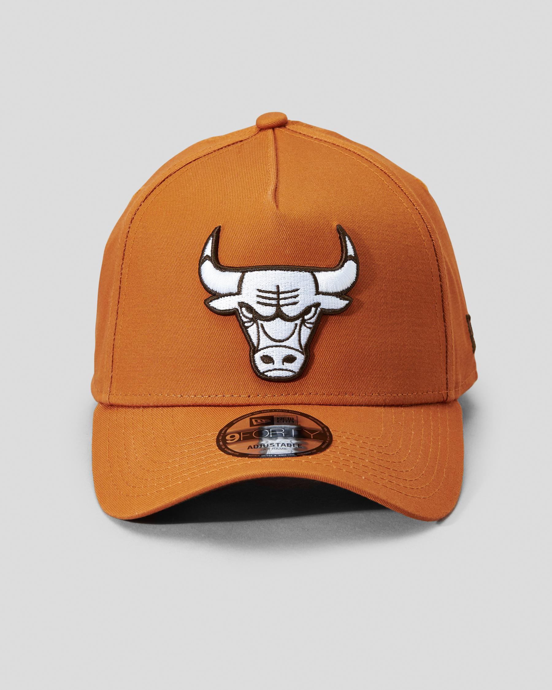 Shop New Era Chicago Bulls 9Forty A-Frame Cap In Salted Caramel - Fast ...