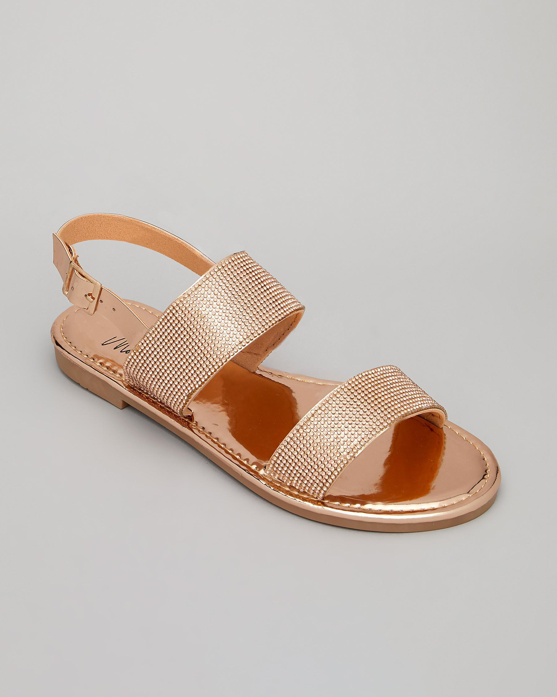 Shop Mooloola Freewalk Sandals In Rose Gold - Fast Shipping & Easy ...