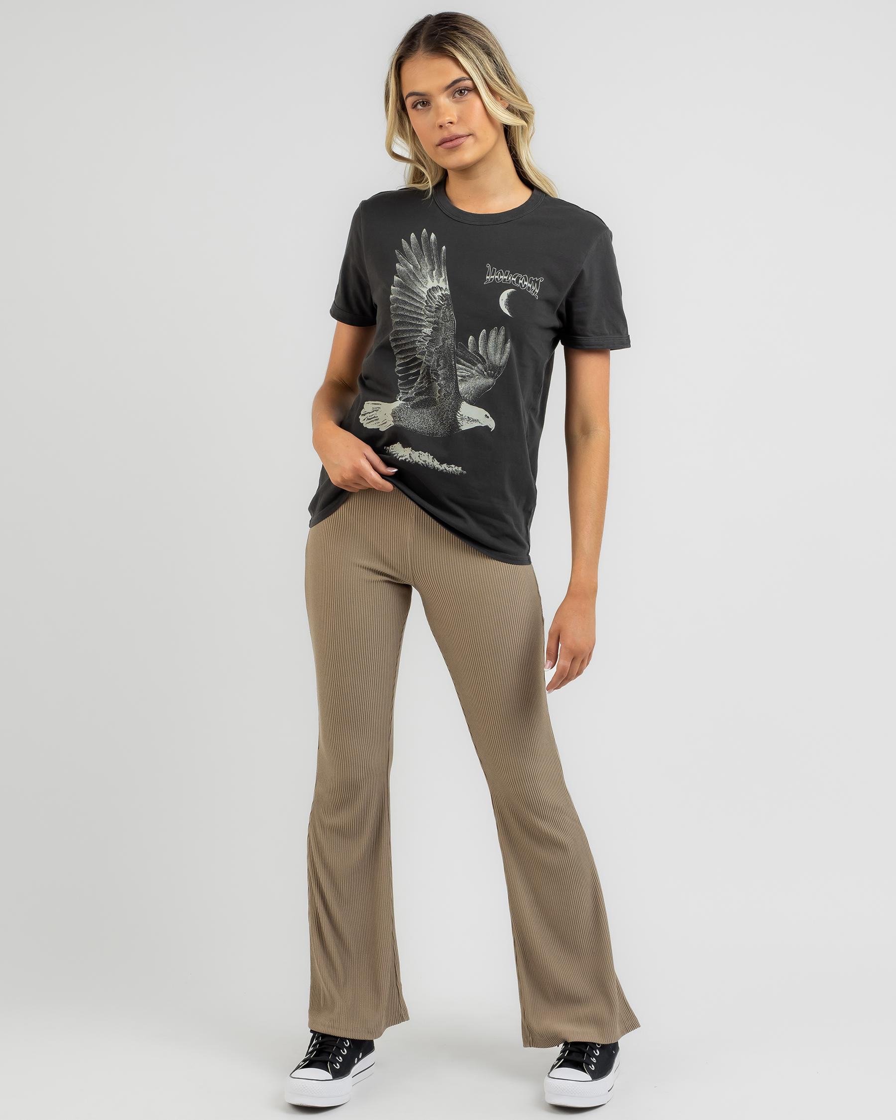 Shop Volcom Truly Ringer T-Shirt In Black - Fast Shipping & Easy ...