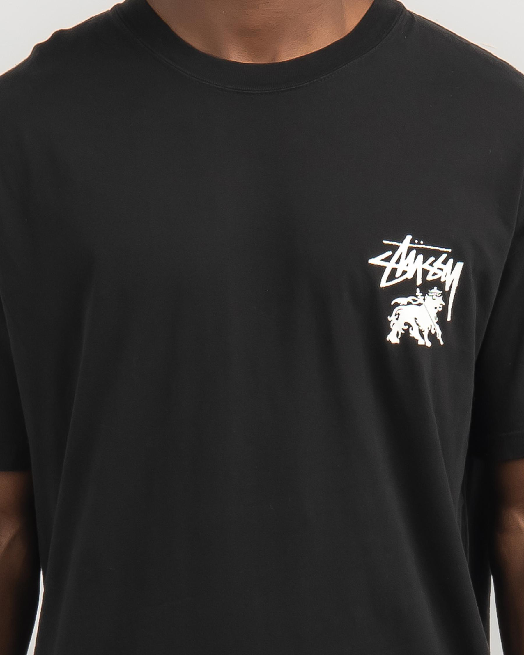 Shop Stussy Rasta Dot 50/50 T-Shirt In Pigment Black - Fast Shipping ...