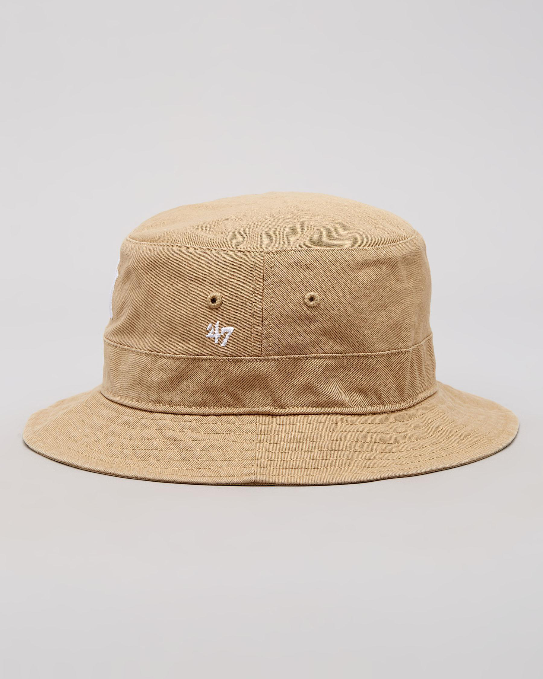 Shop Forty Seven New York Bucket Hat In Khaki - Fast Shipping & Easy ...