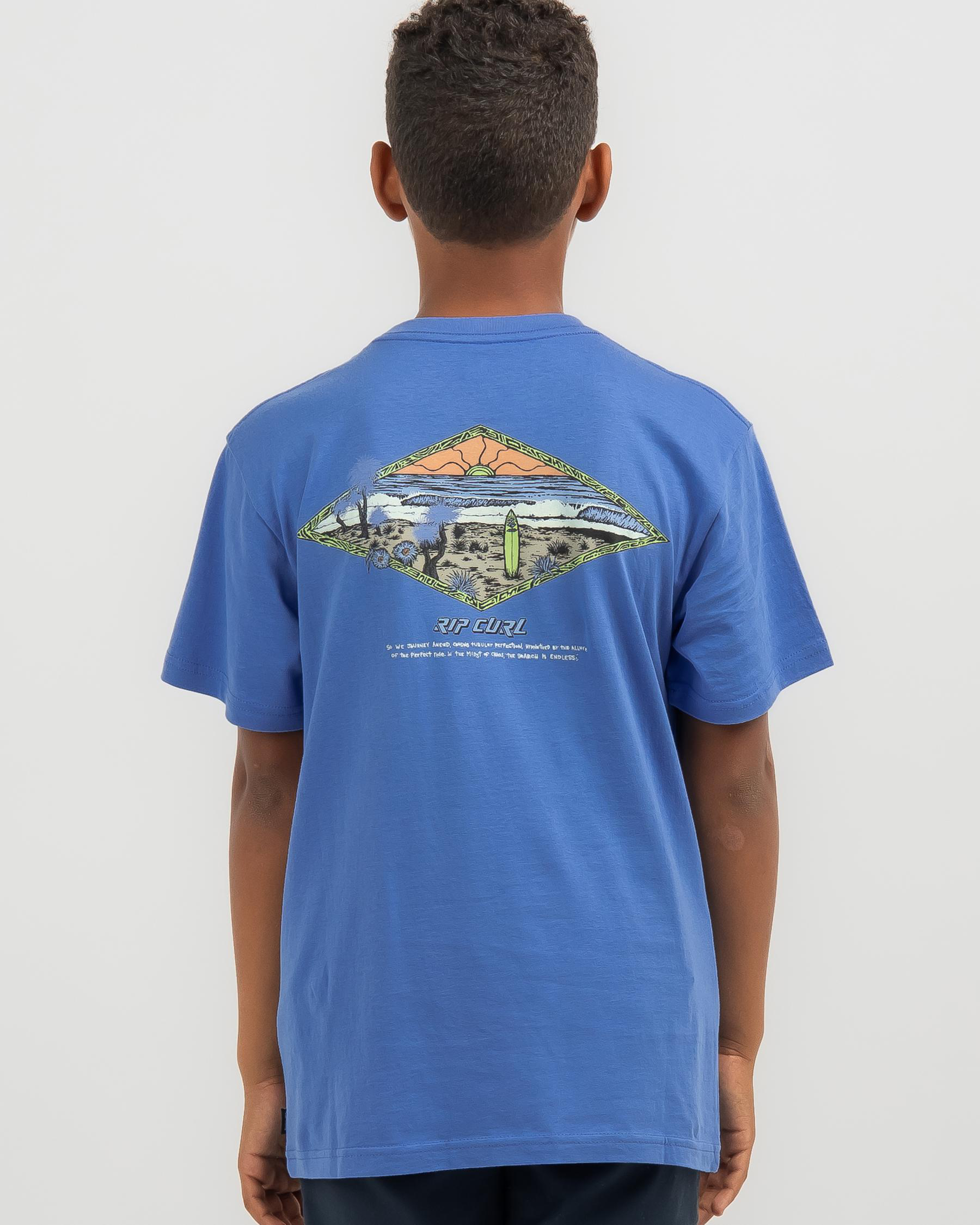 Shop Rip Curl Boys' Shred Rock Gnaraloo T-Shirt In Gnaraloo Blue - Fast ...