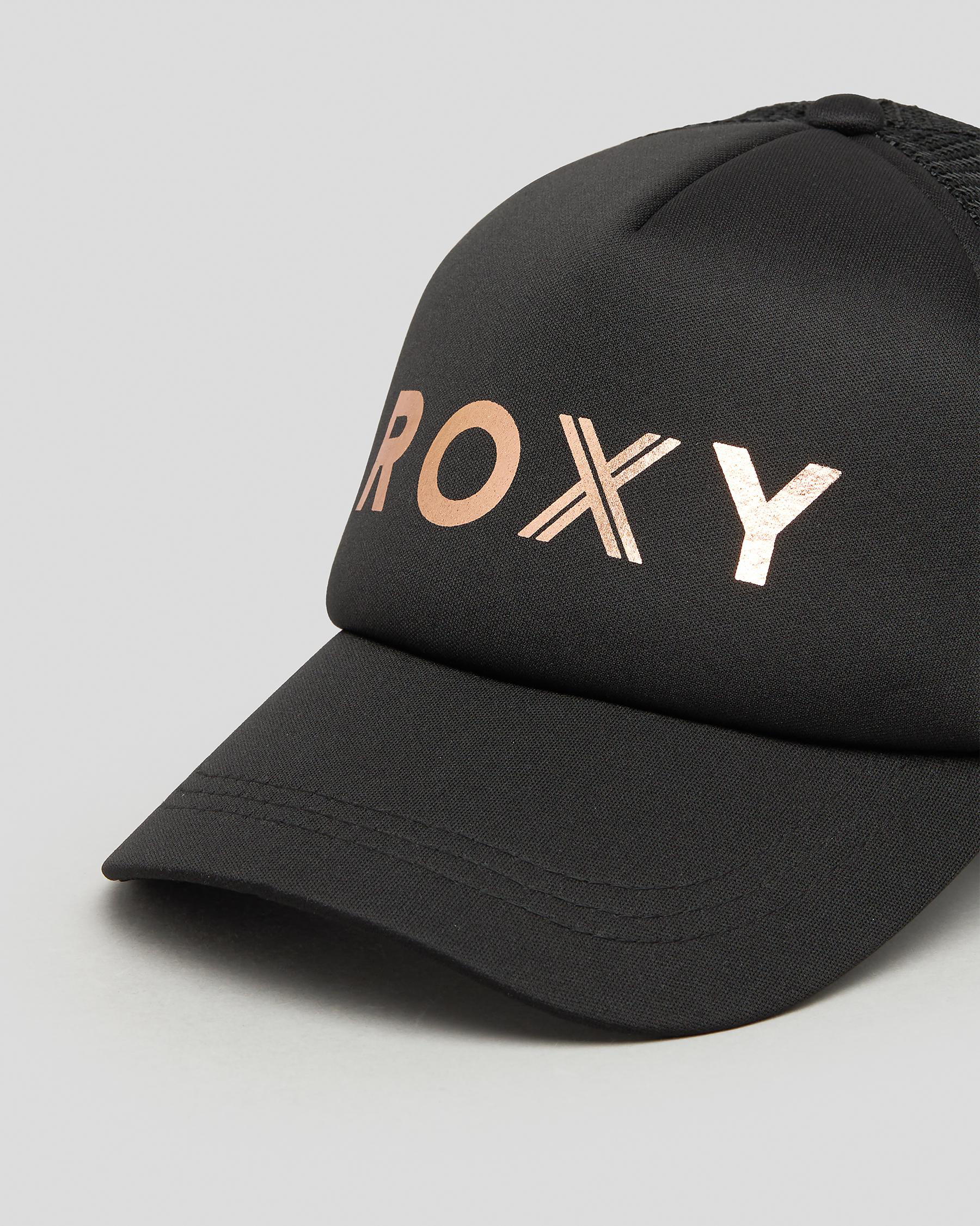 Shop Roxy Girls' Reggae Town Trucker Cap In Anthracite - Fast Shipping ...