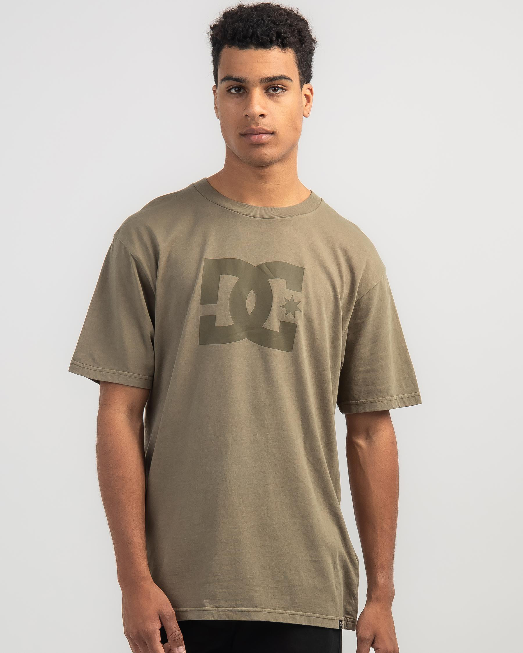 Shop DC Shoes Star Pigment Dye T-Shirt In Capers - Fast Shipping & Easy ...