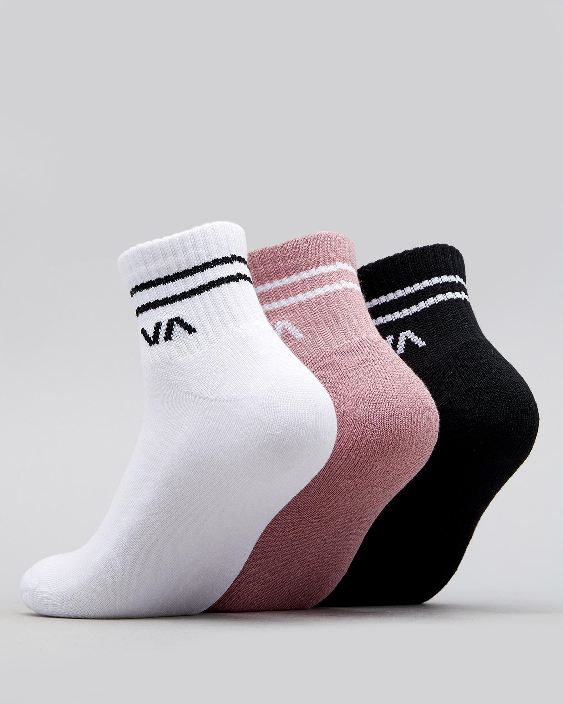 RVCA Womens VA Mini Crew Sock Pack In Multi - FREE* Shipping & Easy ...