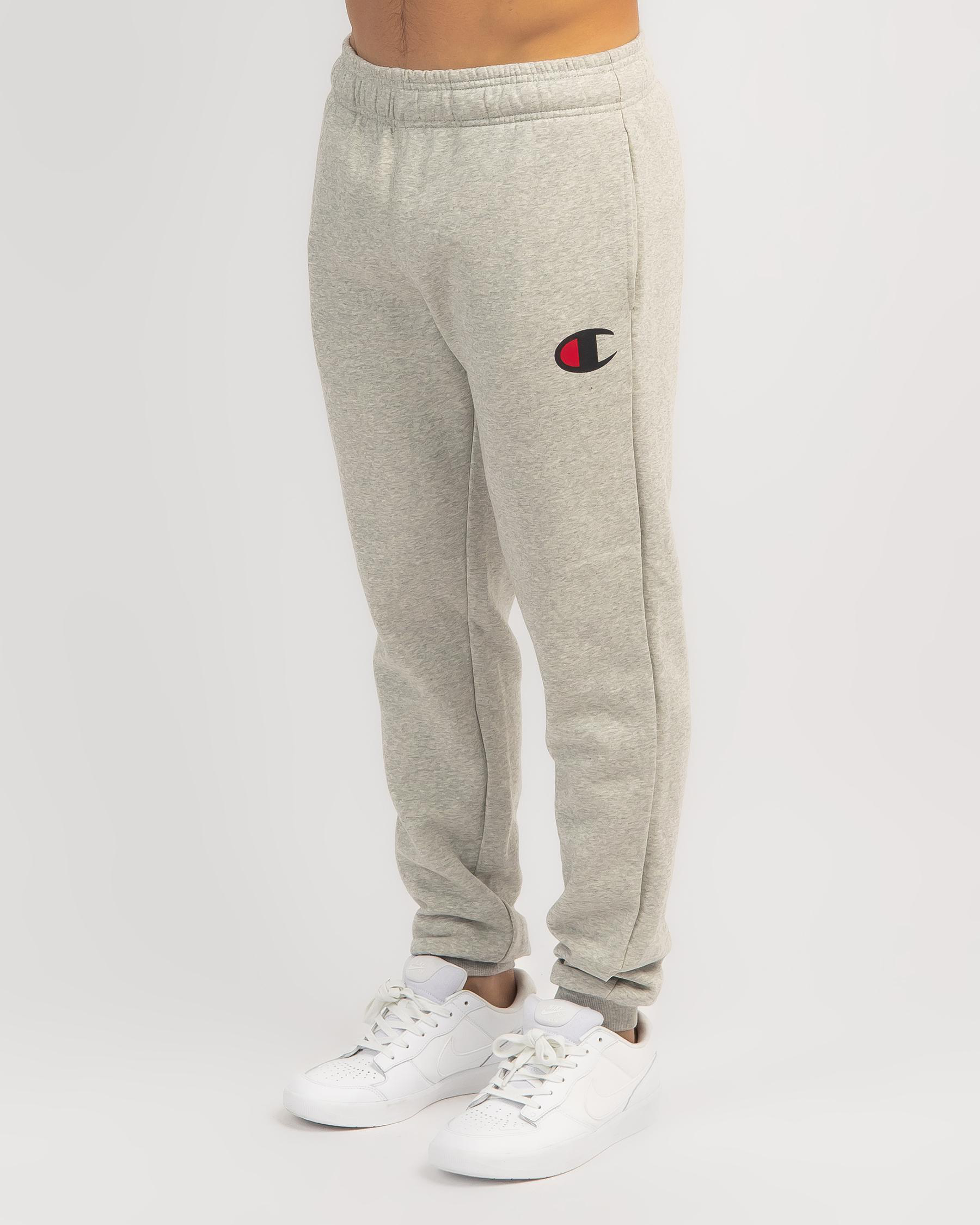 Shop Champion C Logo Cuff Track Pants In Oxford Heather - Fast Shipping ...