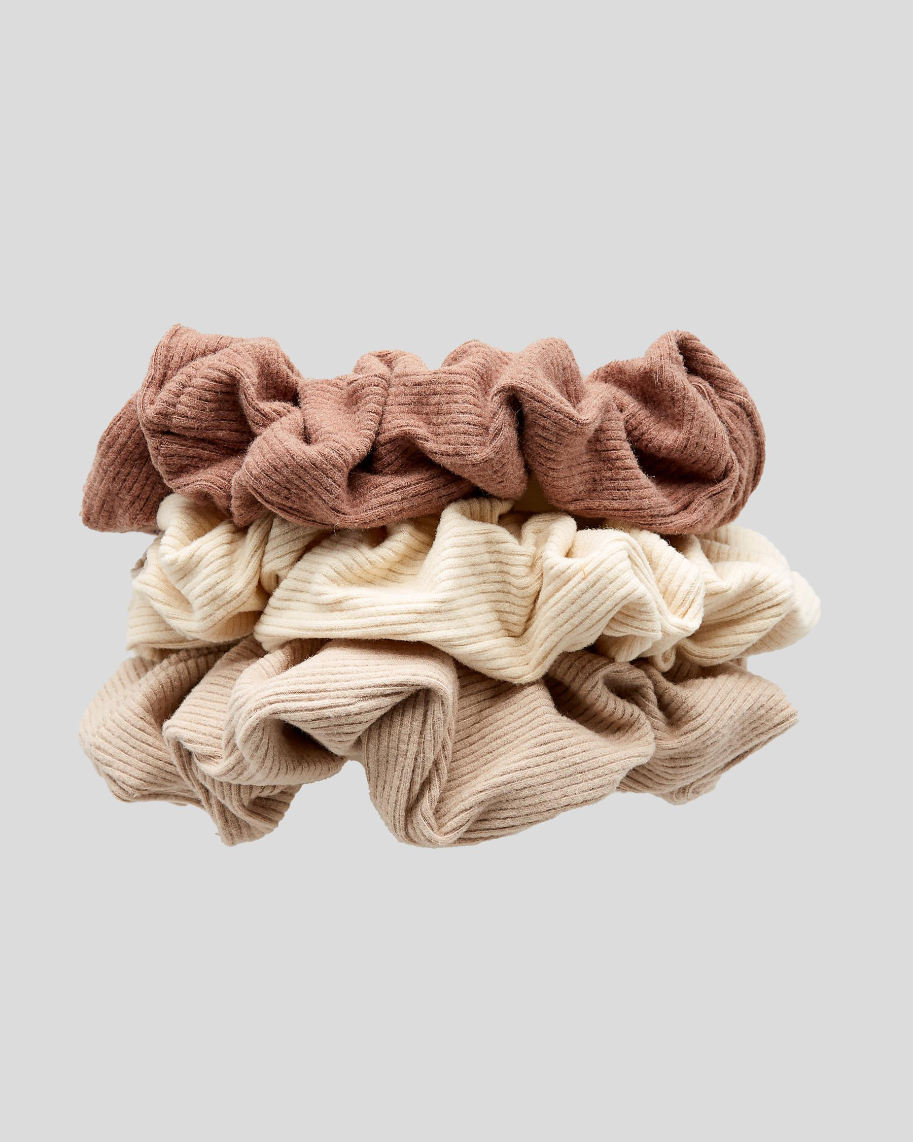 Shop Karyn In LA Jude Scrunchie Pack In Vanilla/sand/choc - Fast ...