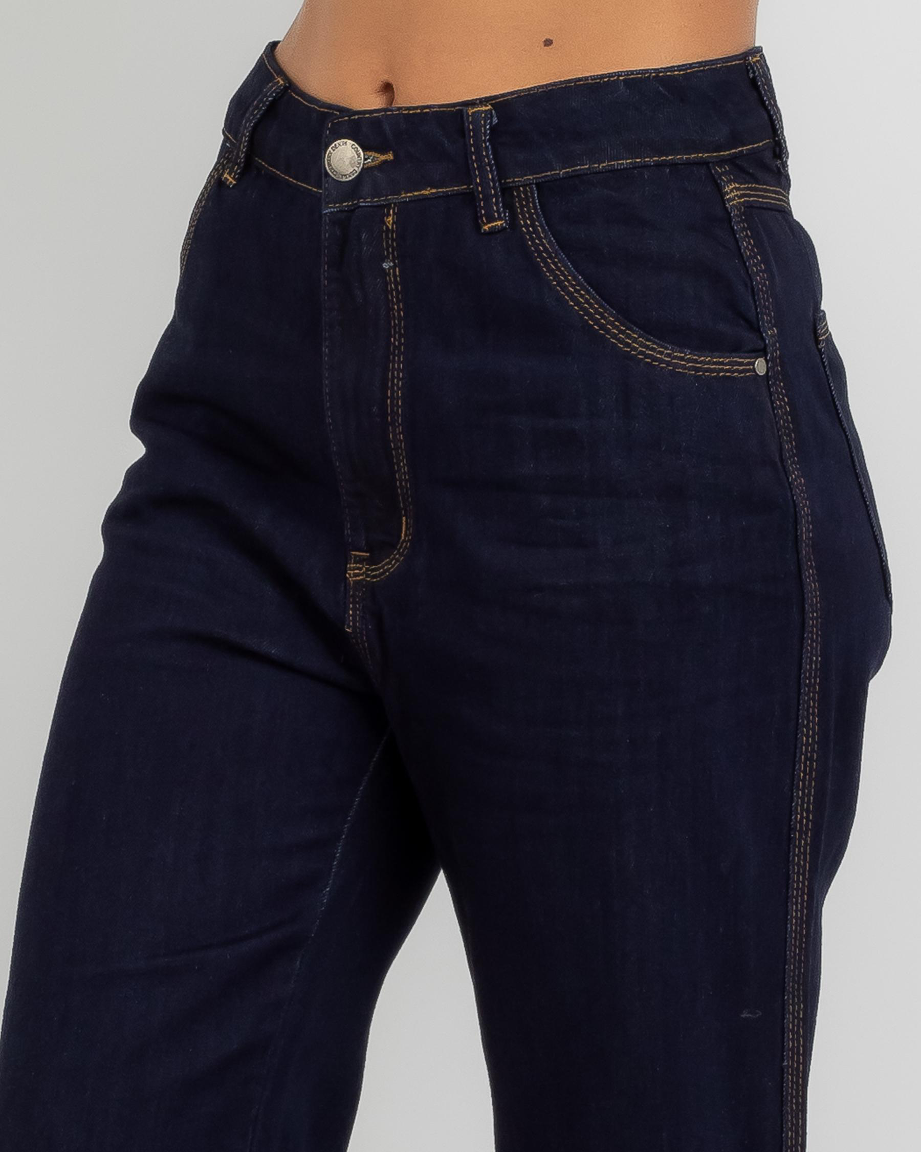 Shop Country Denim Florence Carpenter Jeans In Dark Blue - Fast ...