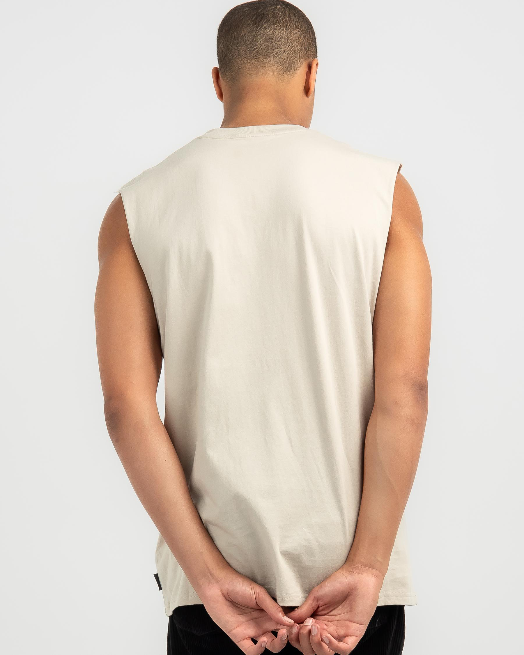 Rusty Short Cut Muscle Tank In Mushroom 1 - Fast Shipping & Easy ...