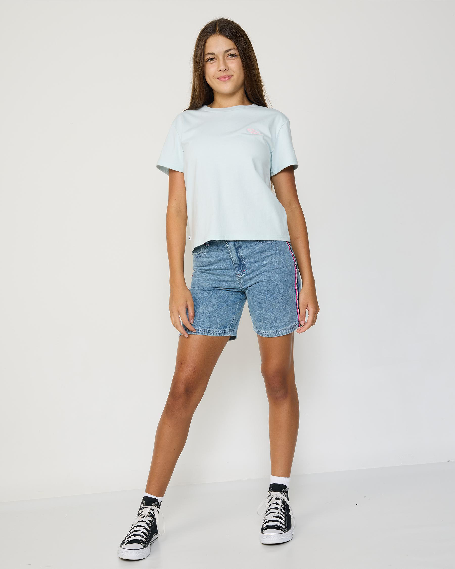 Shop Rusty Girls' Hibiscus Oversized T-Shirt In Celestial Blue - Fast ...