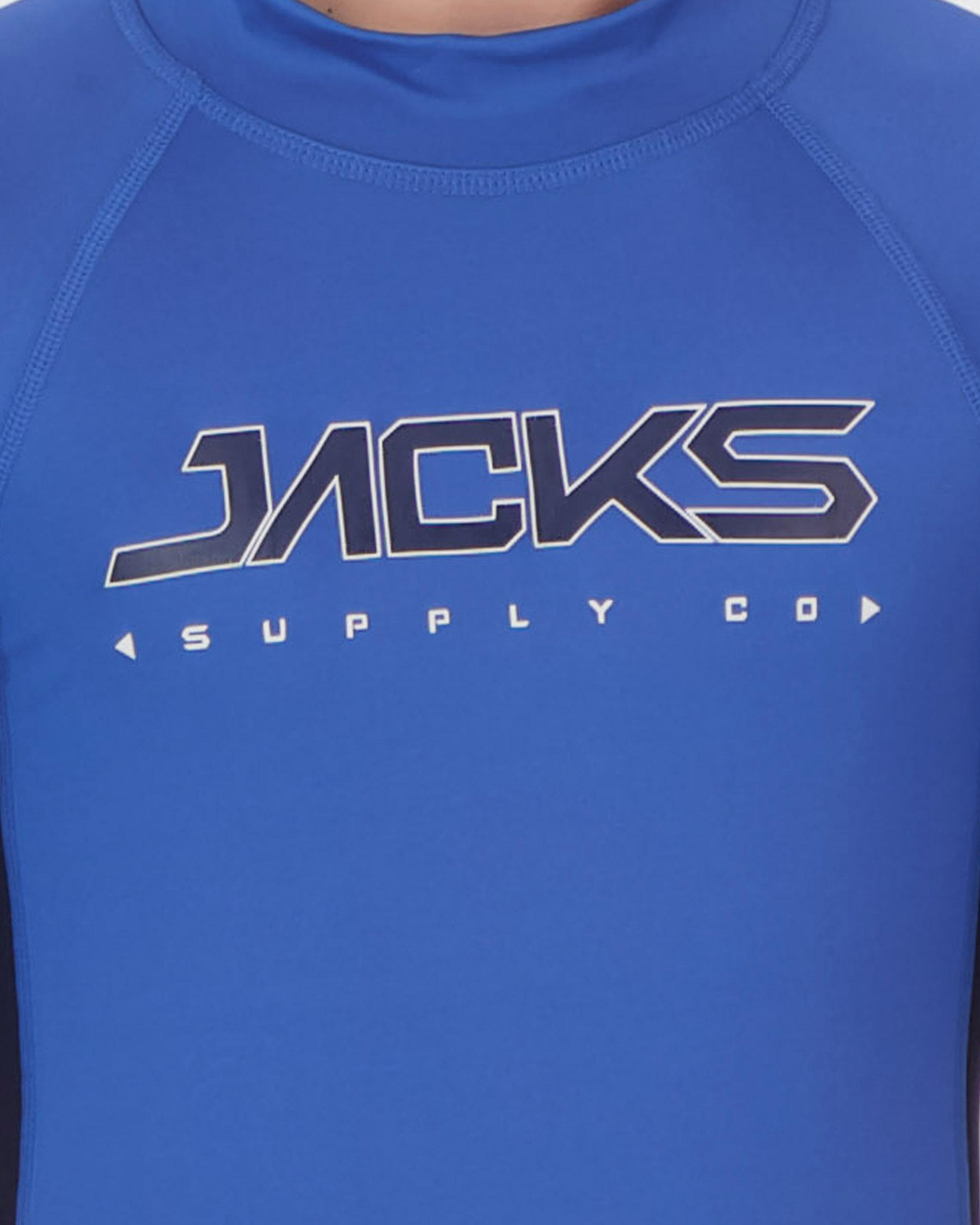 Shop Jacks Boys' Tranquil Short Sleeve Rash Vest In Blue/navy - Fast ...