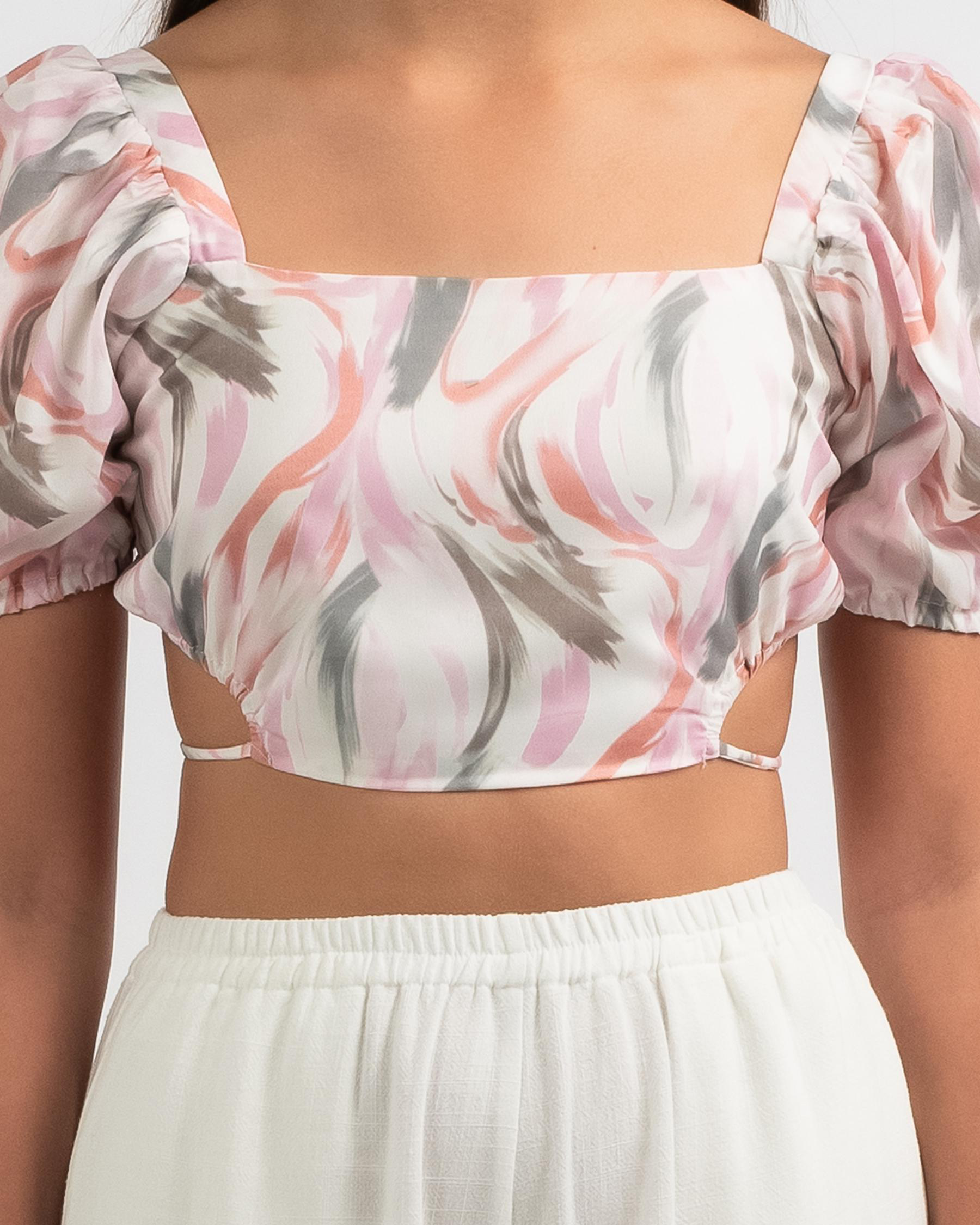 Shop Mooloola Girls' Taiya Top In Pink Print - Fast Shipping & Easy ...