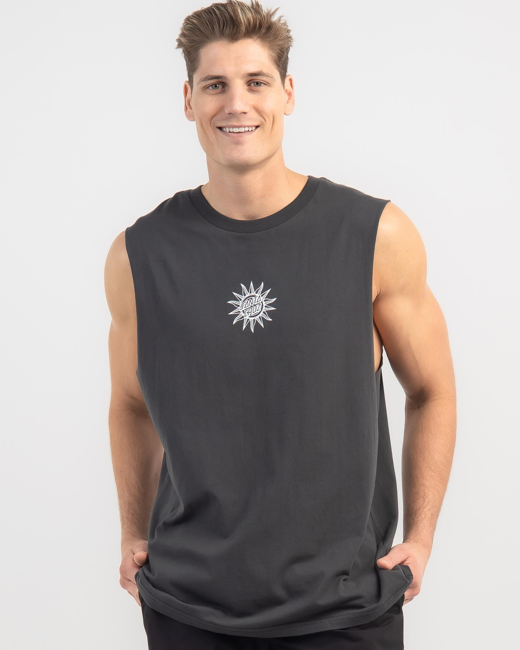 Shop Santa Cruz Delfino Tarot Muscle Tank In Washed Black - Fast ...