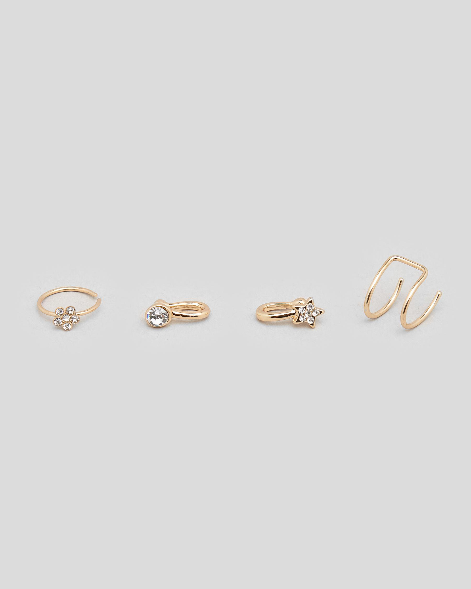 Shop Karyn In LA Karlie Nose Ring Pack In Shiny Light Gold - Fast ...