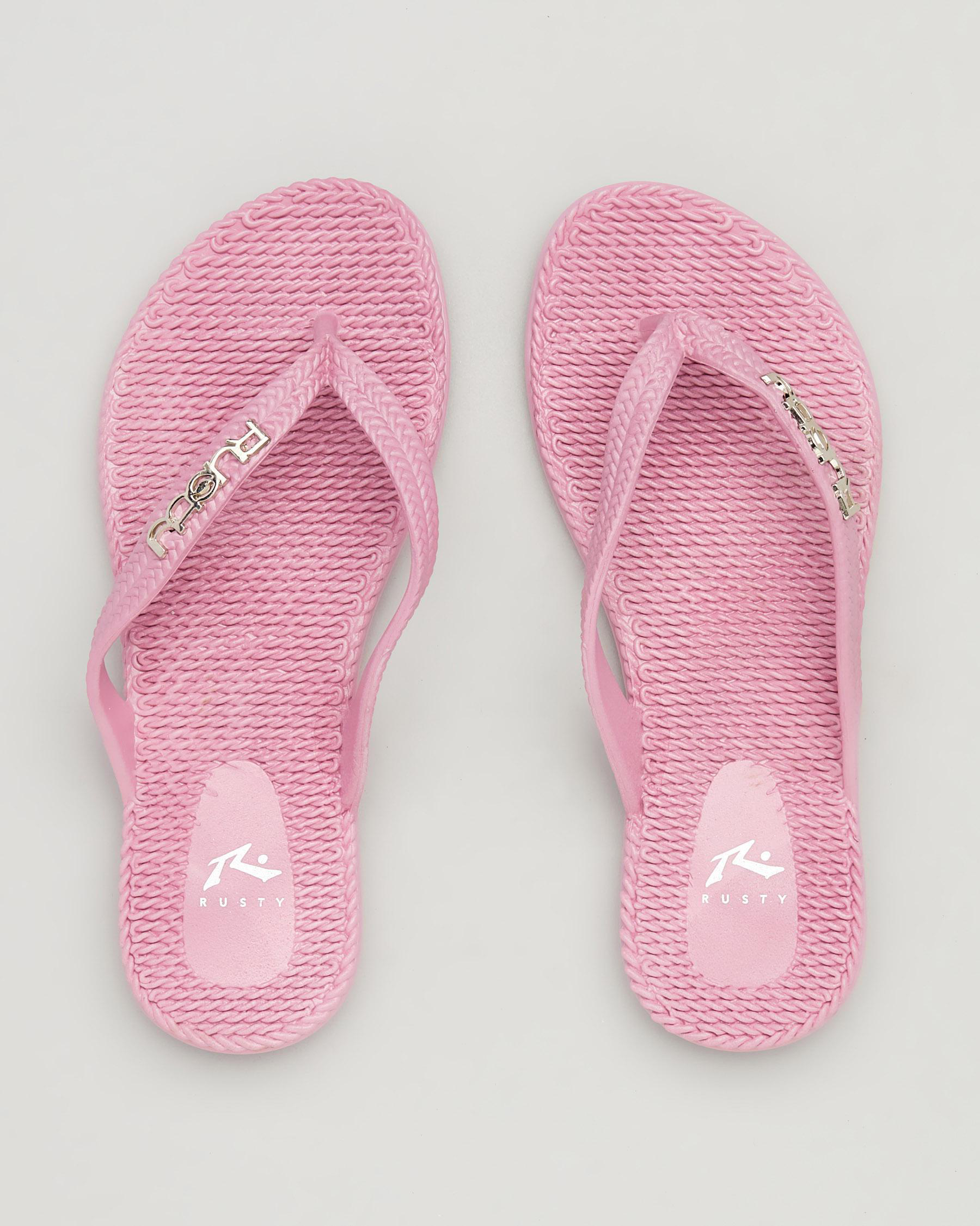 Shop Rusty Girls' Flippin' Thongs In Heather Rose - Fast Shipping ...