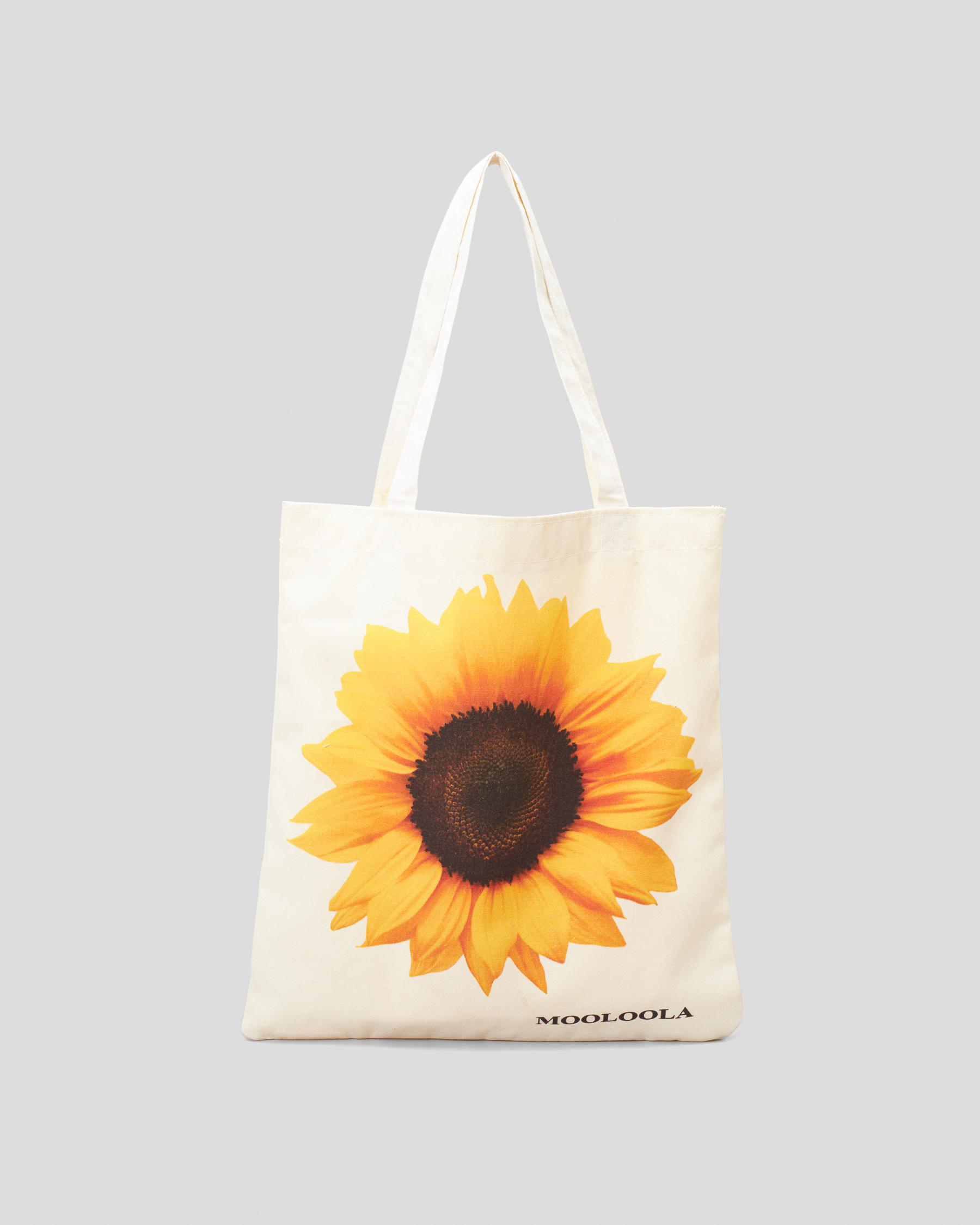Shop Mooloola Sunflower Canvas Eco Bag In Natural - Fast Shipping ...