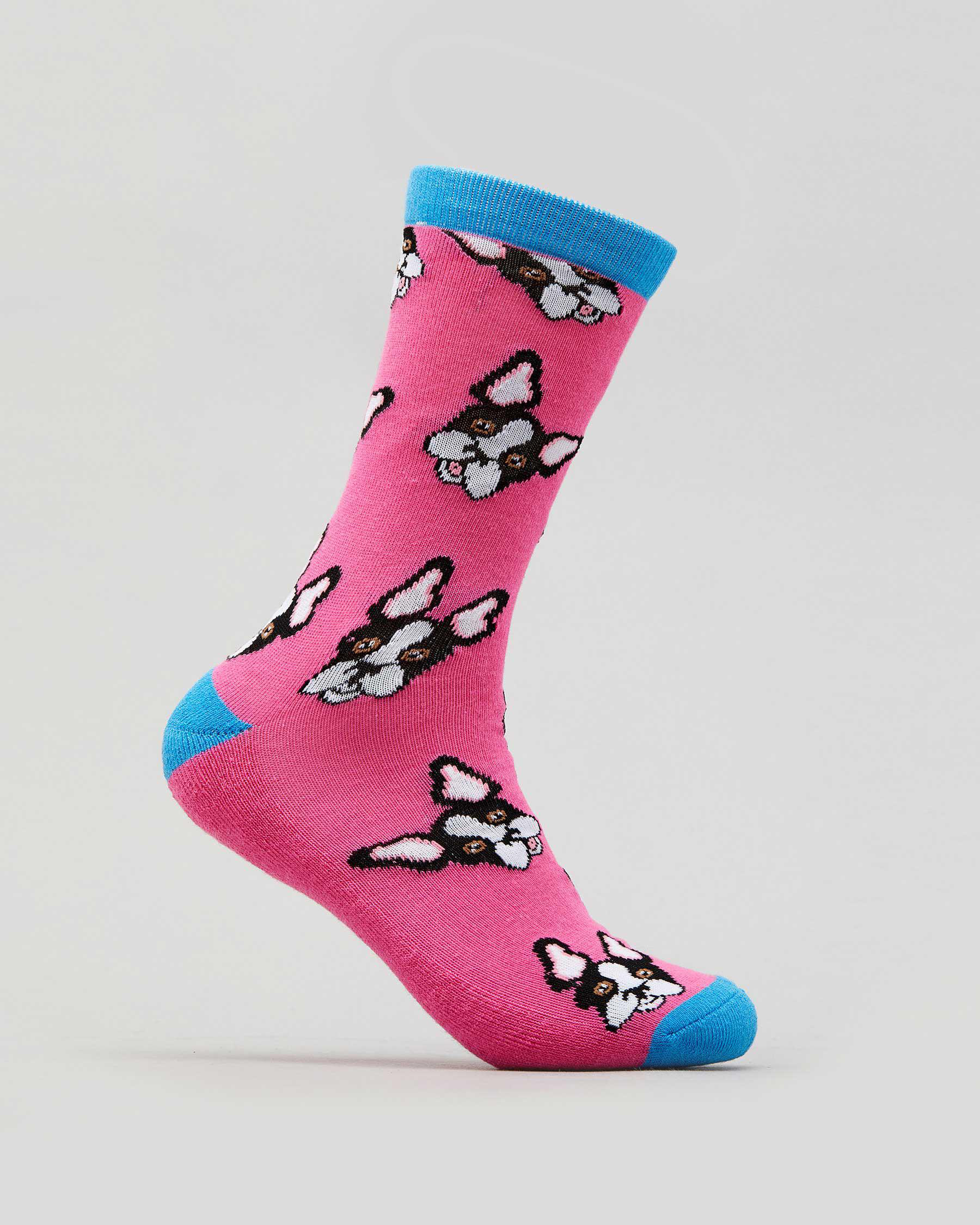 Shop Lucid Bulldog Socks In Pink - Fast Shipping & Easy Returns - City ...