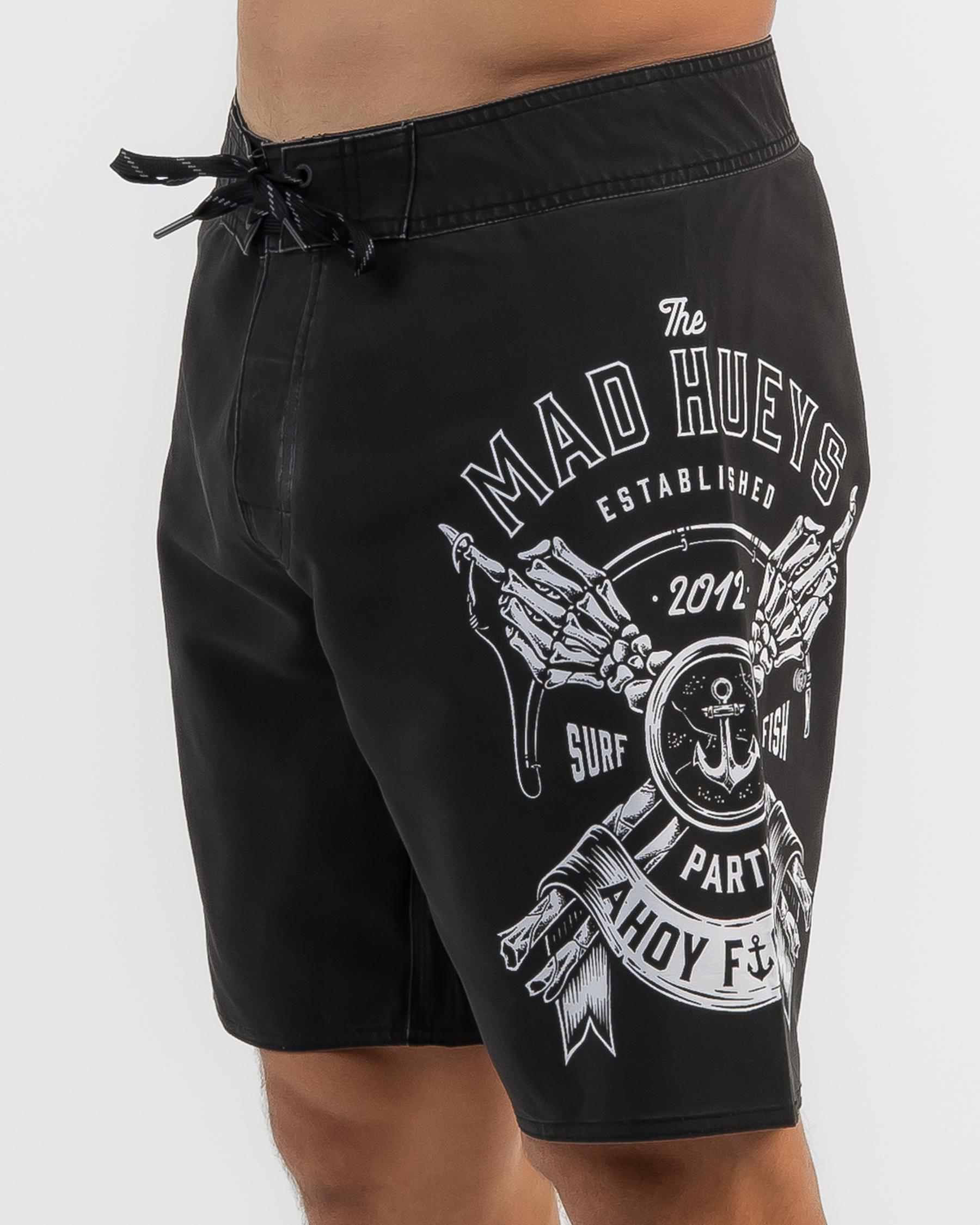 Shop The Mad Hueys Get Bent Board Shorts In Black - Fast Shipping ...