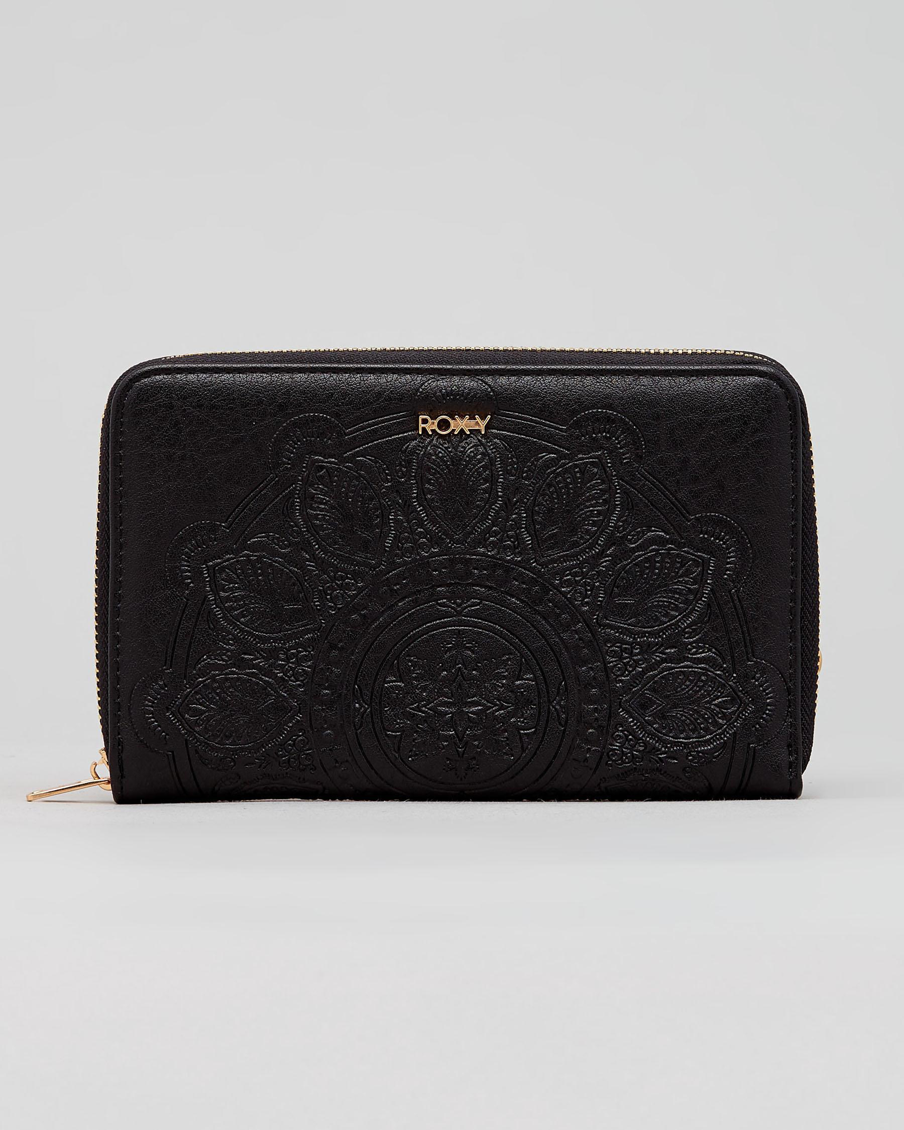 Shop Roxy Back In Brooklyn Travel Wallet In Anthracite - Fast Shipping ...