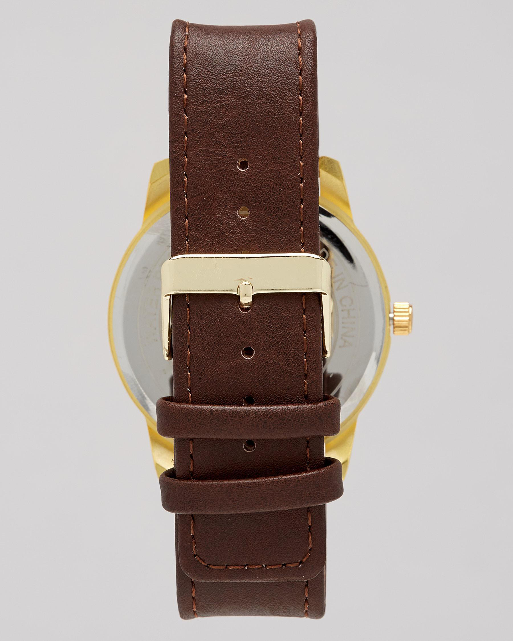 Shop Lucid Spirit Watch In Tan/navy/gold - Fast Shipping & Easy Returns ...
