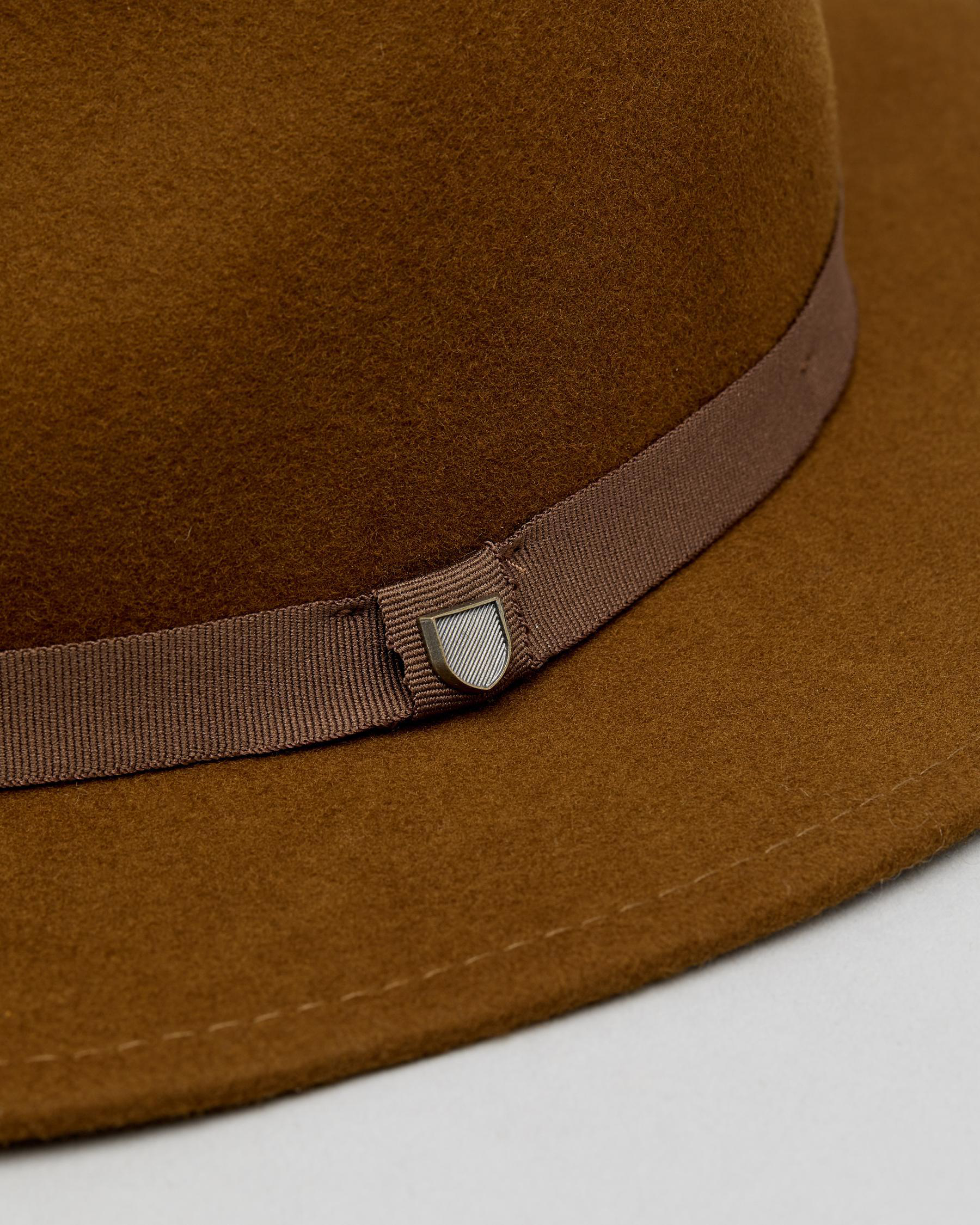 Shop Brixton Messer Packable Fedora In Coffee - Fast Shipping & Easy ...