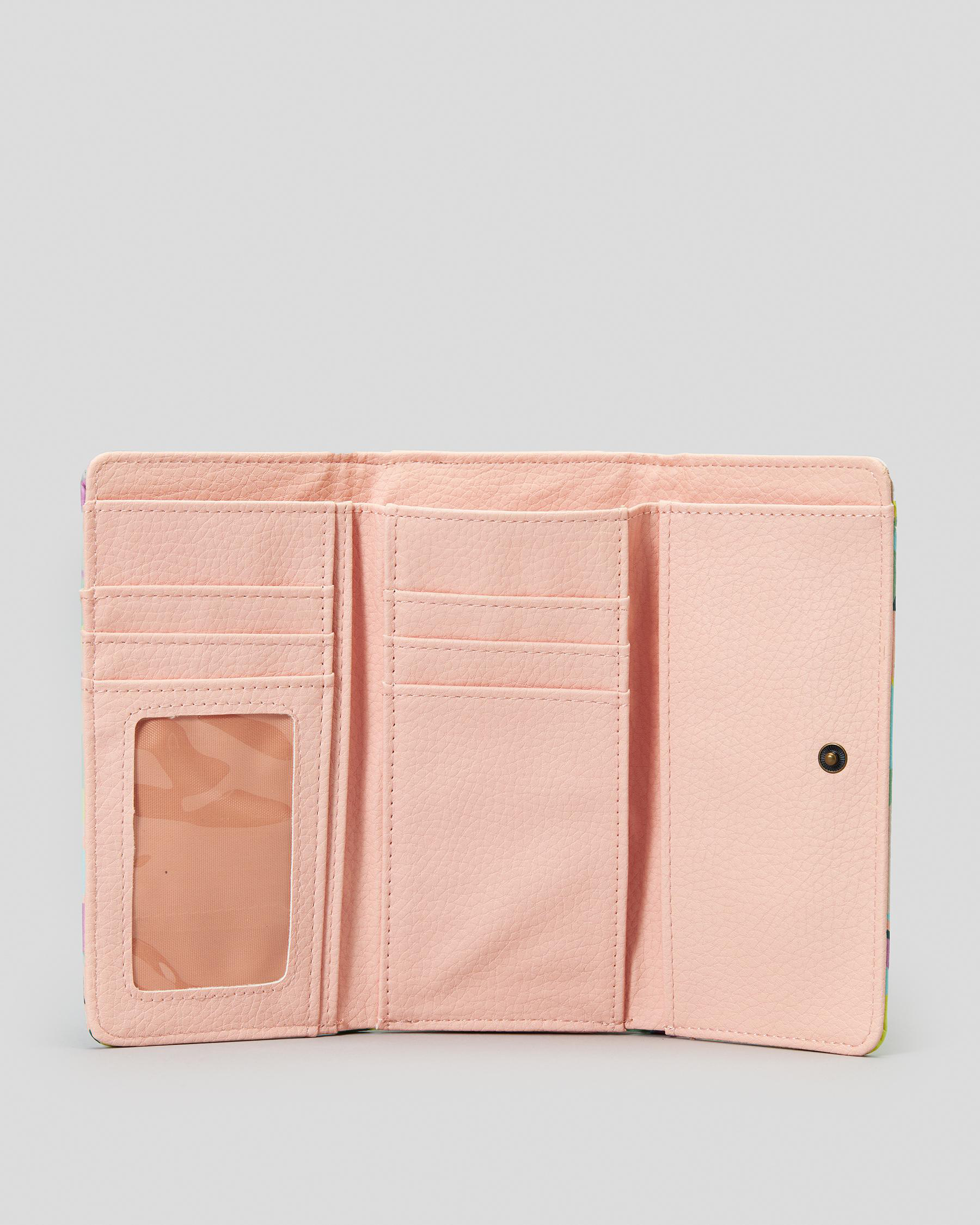 Shop Roxy Hazy Daze Wallet In Evening Primrose Rave Wave - Fast ...