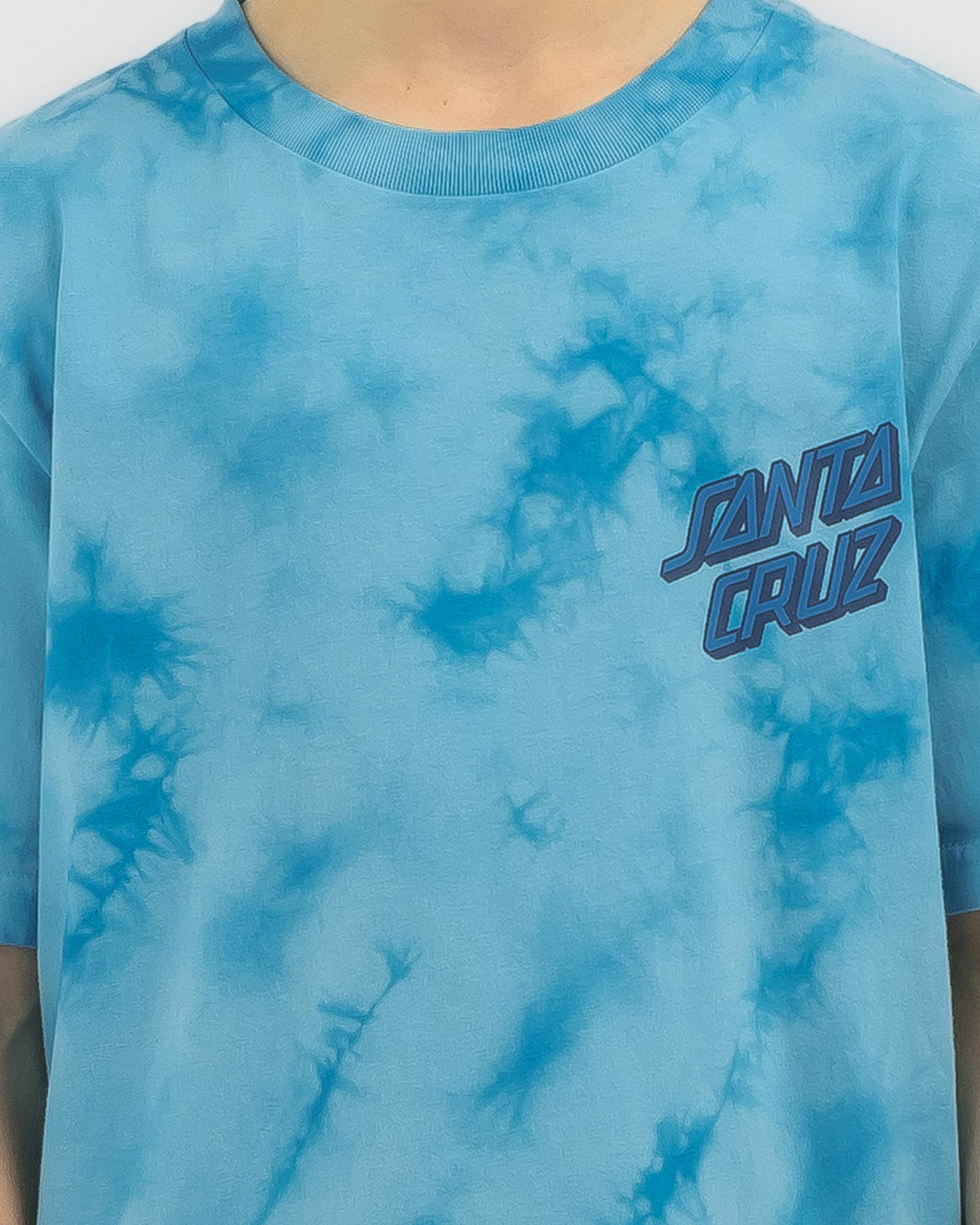 Shop Santa Cruz Boys' Inferno Stacked Strip Dot T-Shirt In Torquiose ...