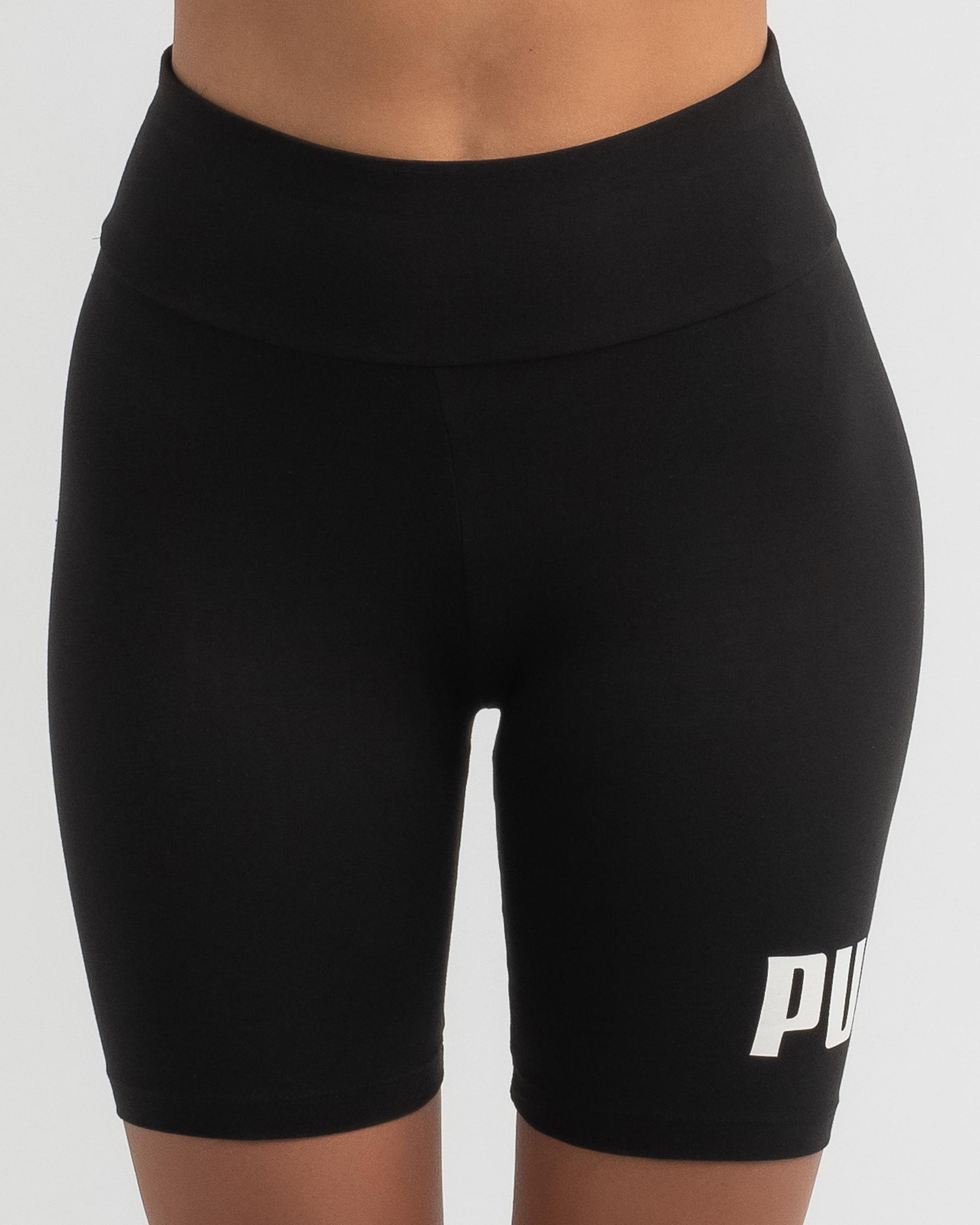 Shop Puma Essentials Logo Bike Shorts In Puma Black - Fast Shipping ...