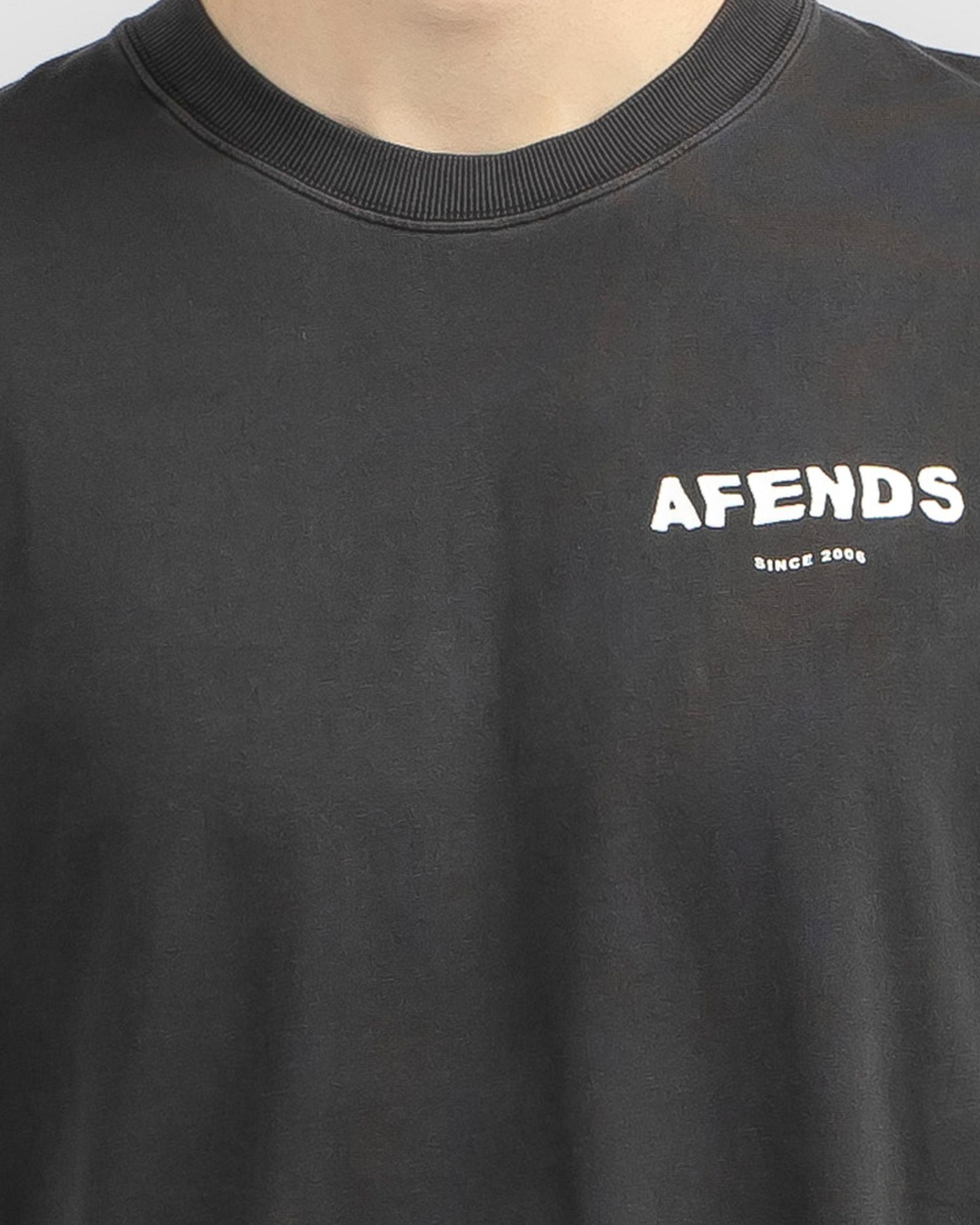 Shop Afends Questions T-Shirt In Stone Black - Fast Shipping & Easy ...