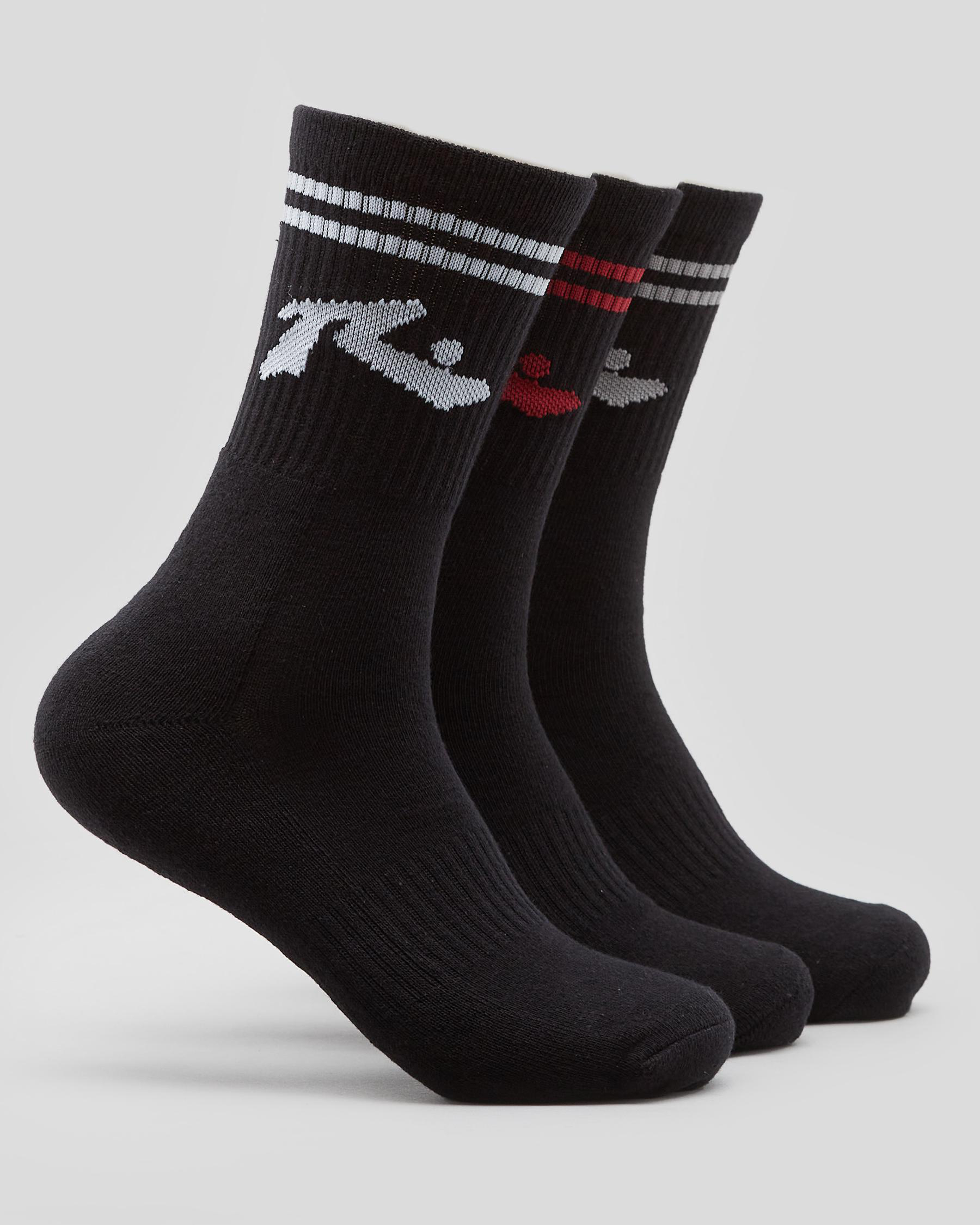 Shop Rusty Core Mid Calf Socks 3 Pack In Black - Fast Shipping & Easy ...
