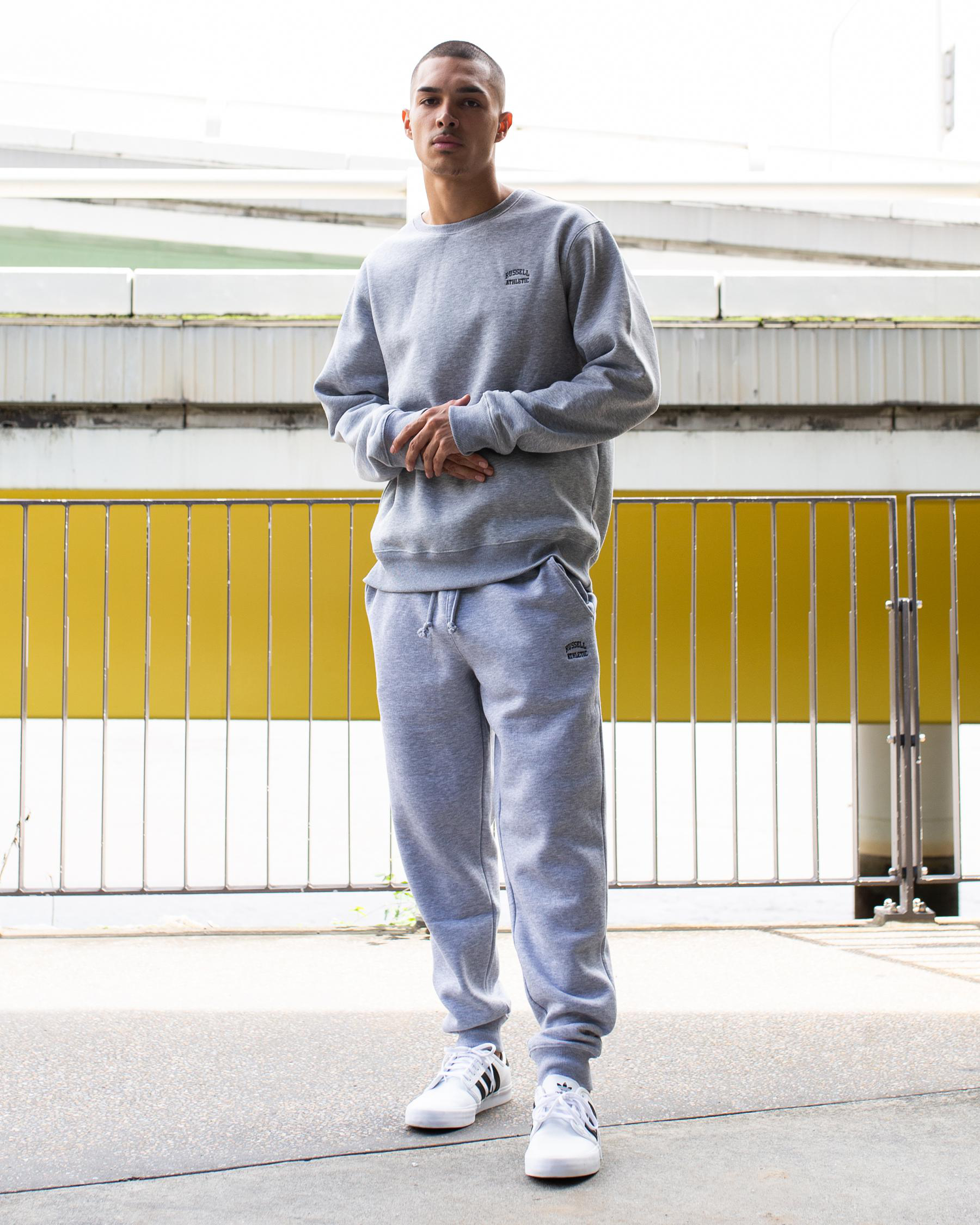 Shop Russell Athletic Originals Cuff Track Pants In Grey - Fast ...