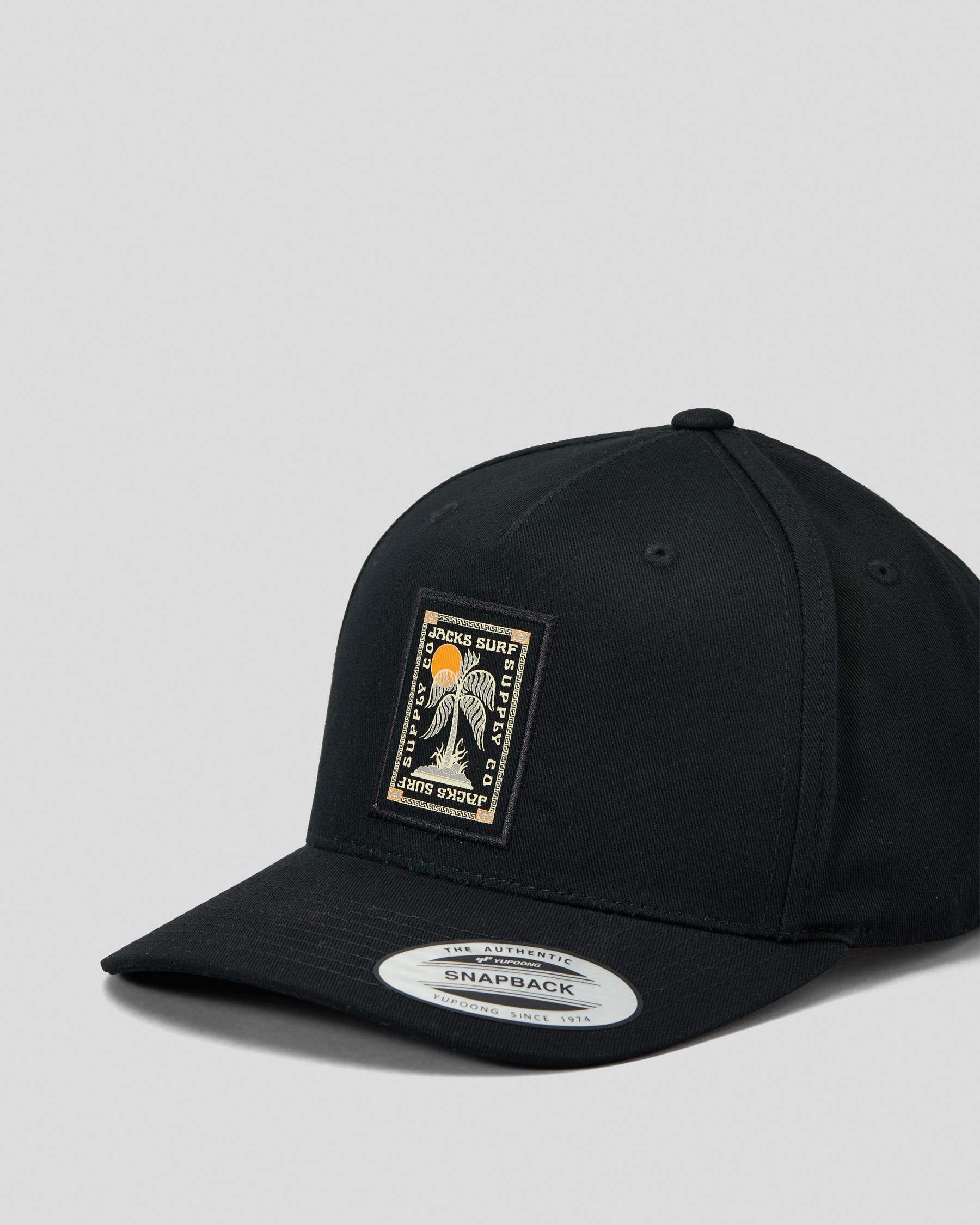 Shop Jacks Palm Beach Snapback Cap In Black - Fast Shipping & Easy ...