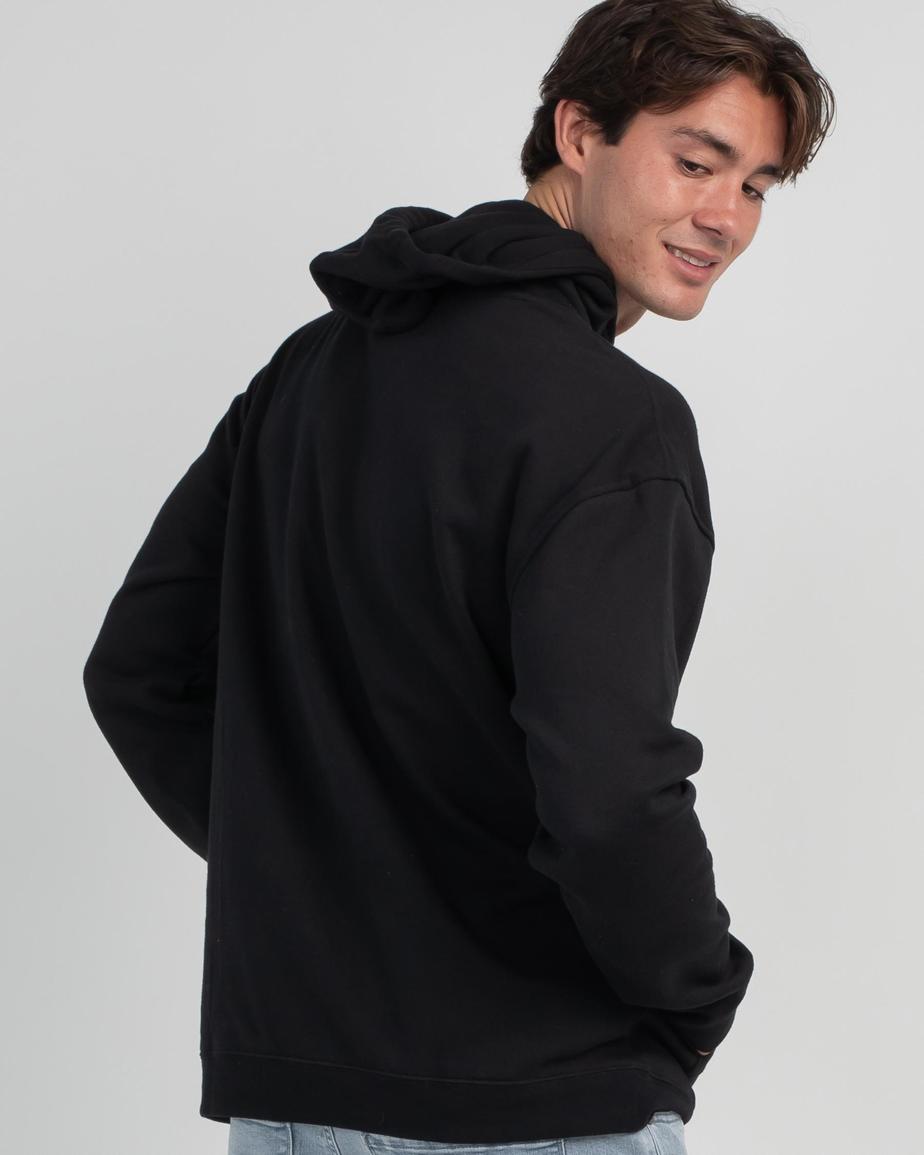 Shop Hurley Outline Icon Pullover Fleece Hoodie In Black - Fast ...