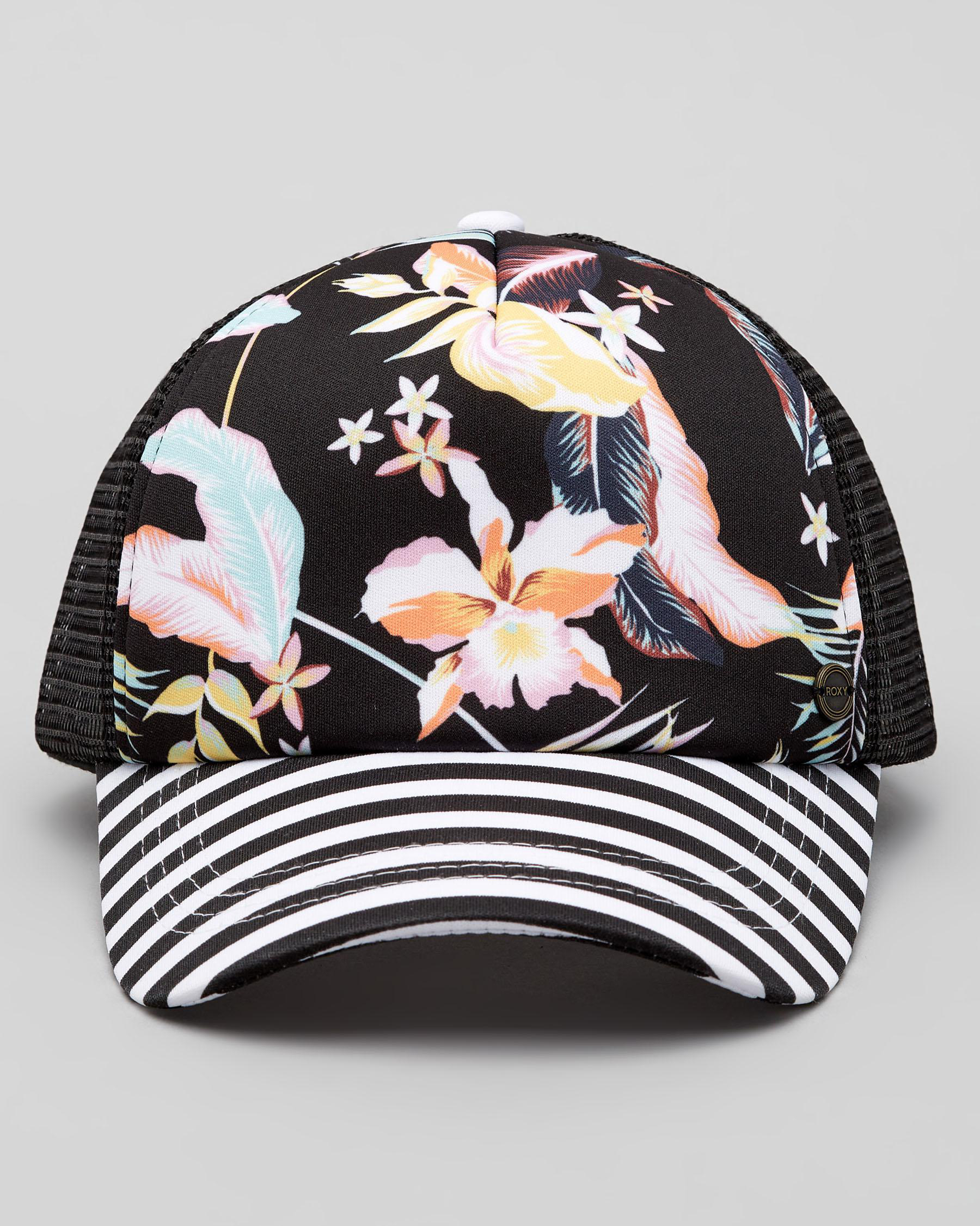 Shop Roxy Beautiful Morning Trucker Cap In Anthracite Praslin - Fast ...