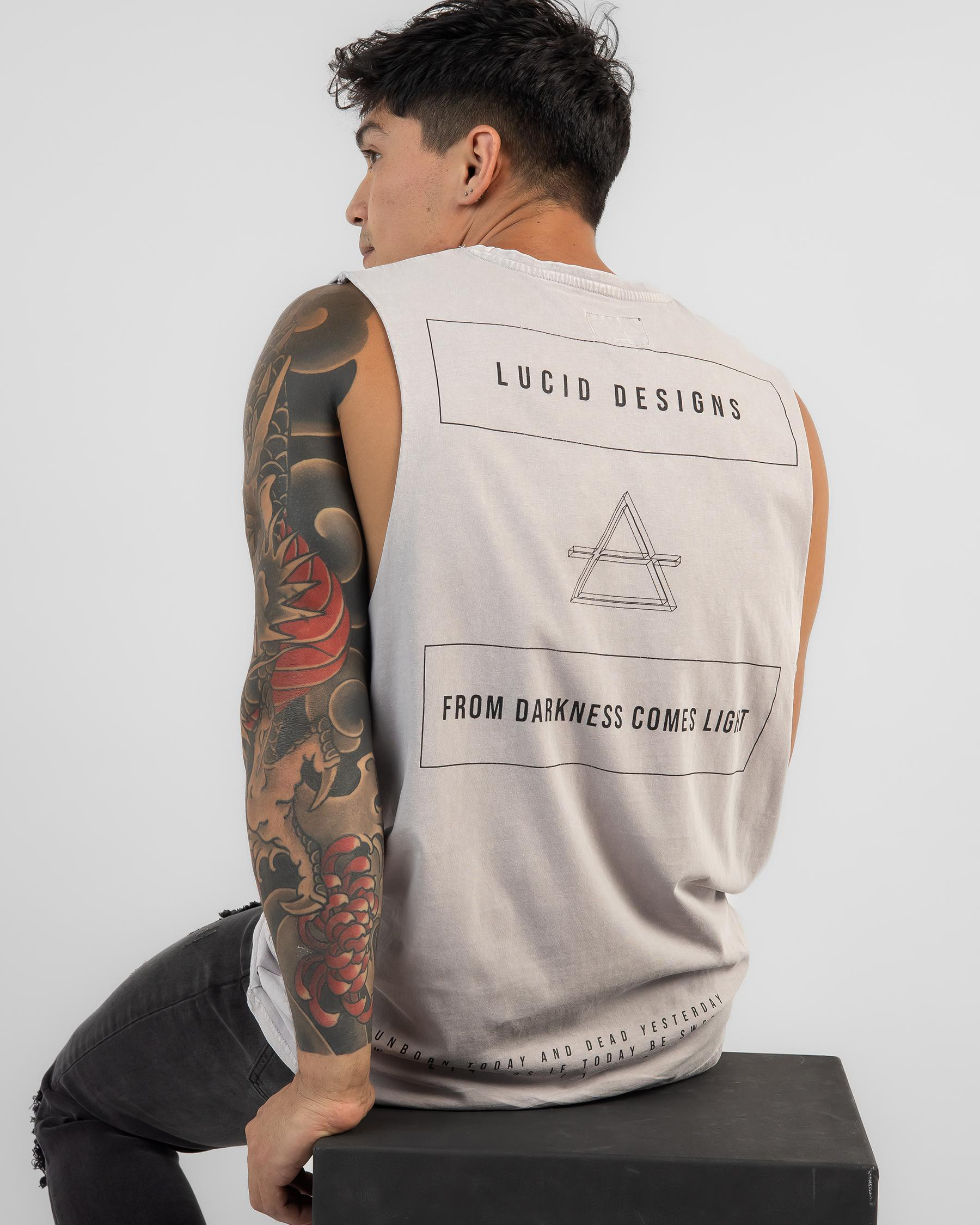 Shop Lucid Crest Muscle Tank In Lt Grey Acid - Fast Shipping & Easy ...