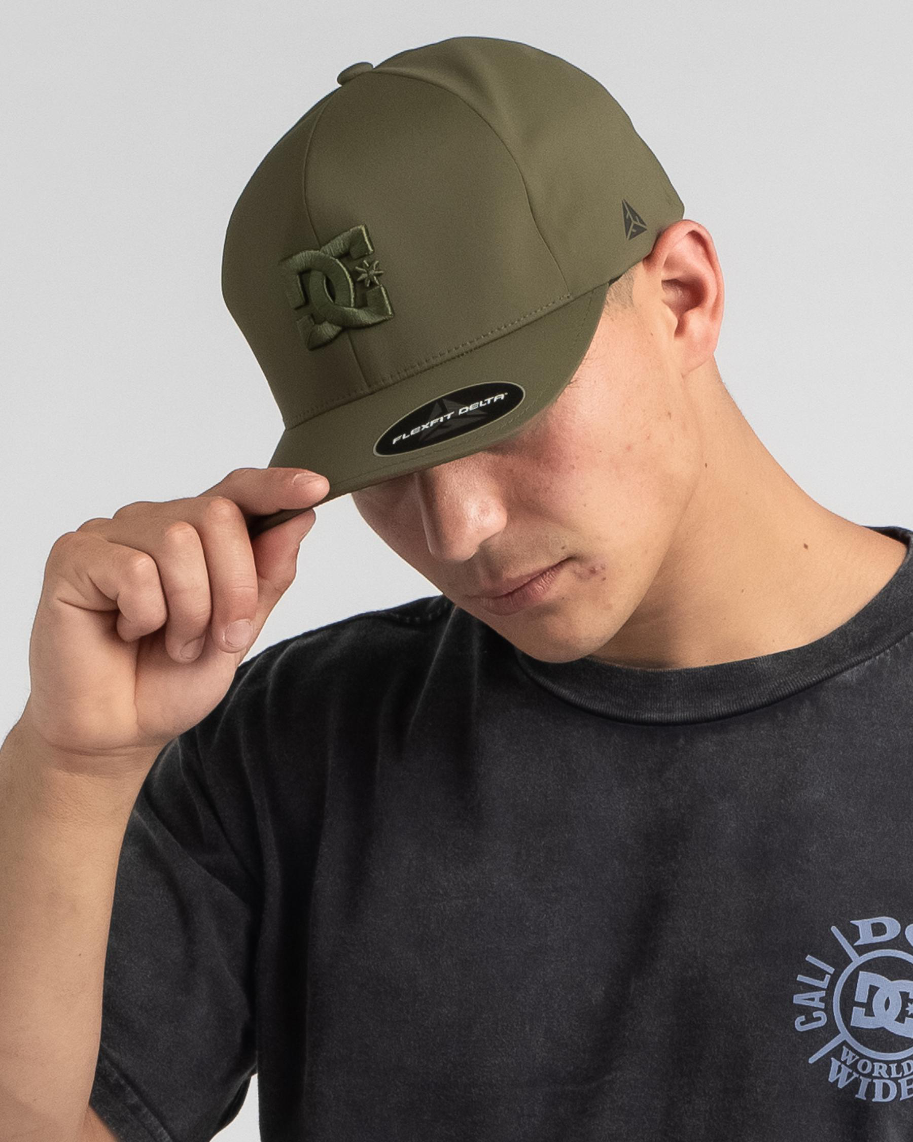 Shop DC Shoes Elite Flex Fit Cap In Ivy Green - Fast Shipping & Easy ...