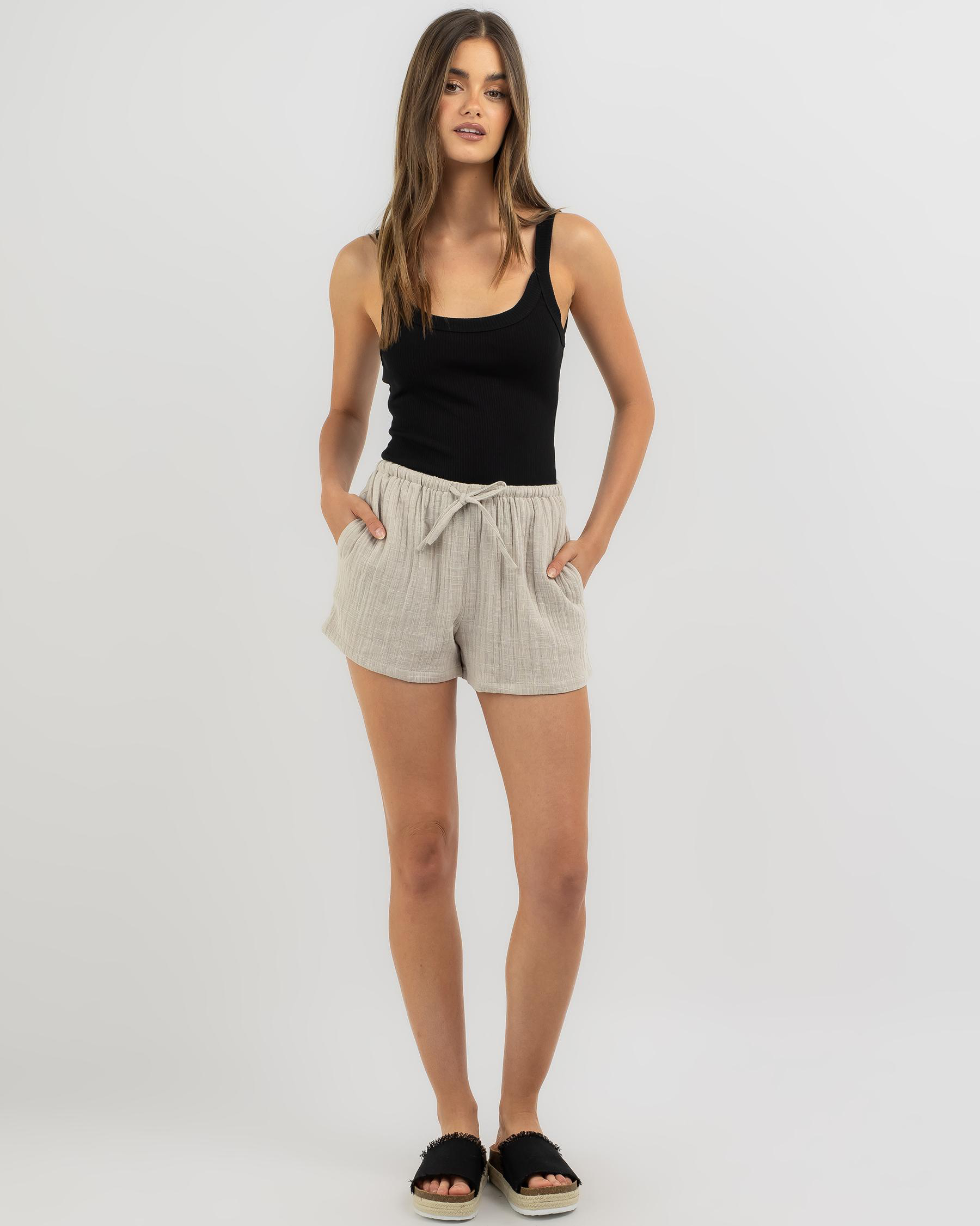 Shop Mooloola Lennox Shorts In Stone - Fast Shipping & Easy Returns ...