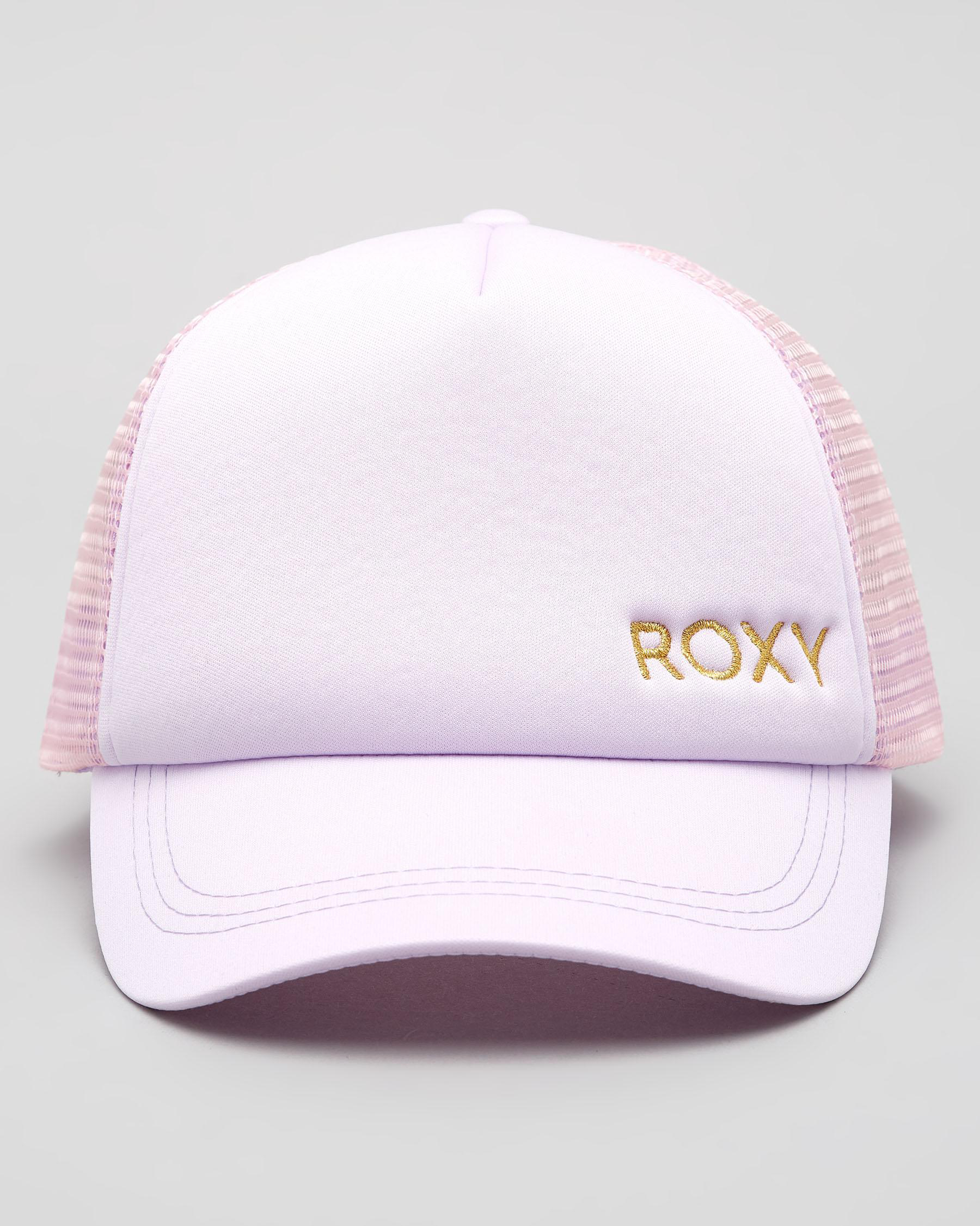Shop Roxy Girls' North Sister Trucker Cap In Lavender Fog - Fast ...