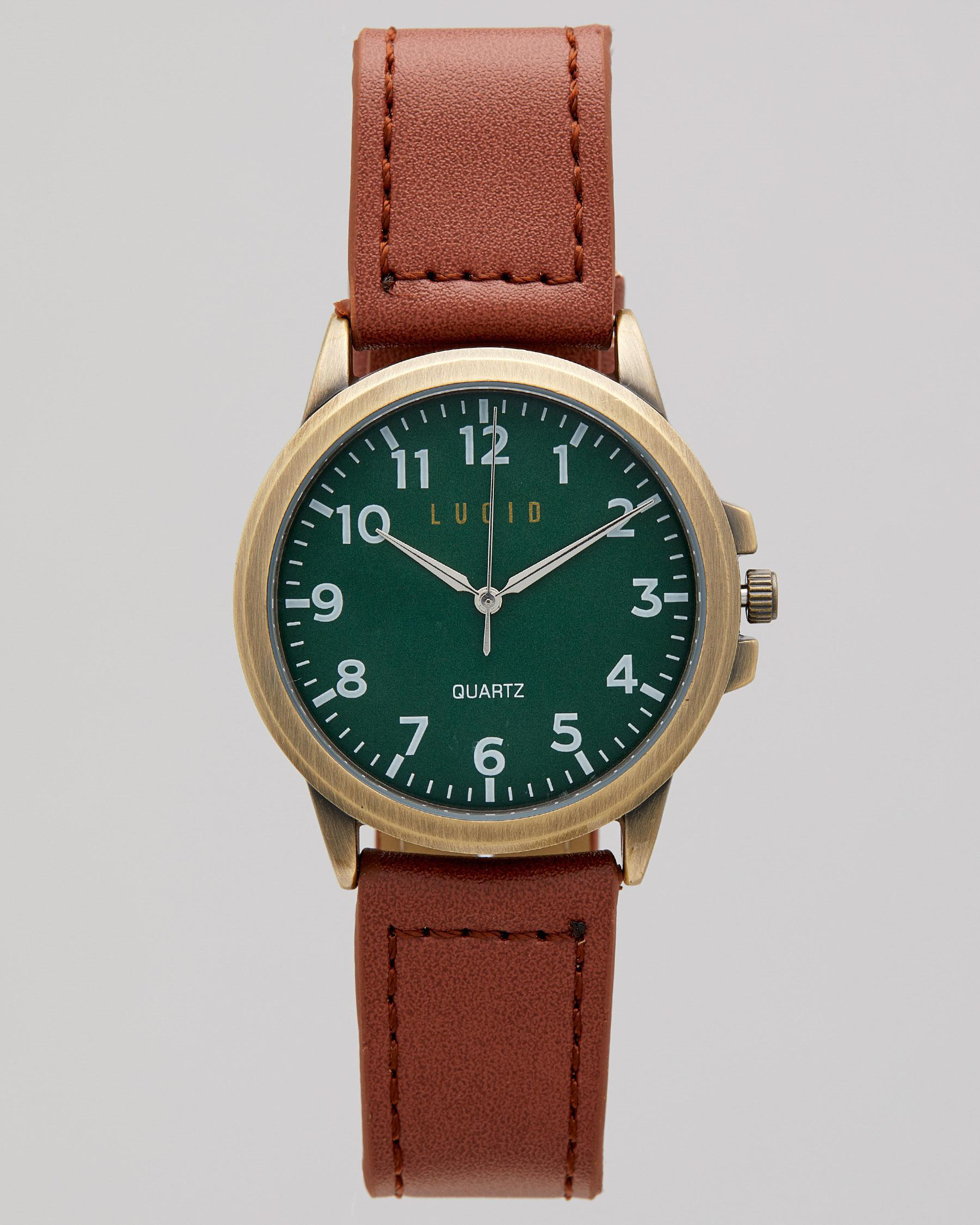 Shop Lucid Nocturne Watch In Green/bronze/choc/white - Fast Shipping ...