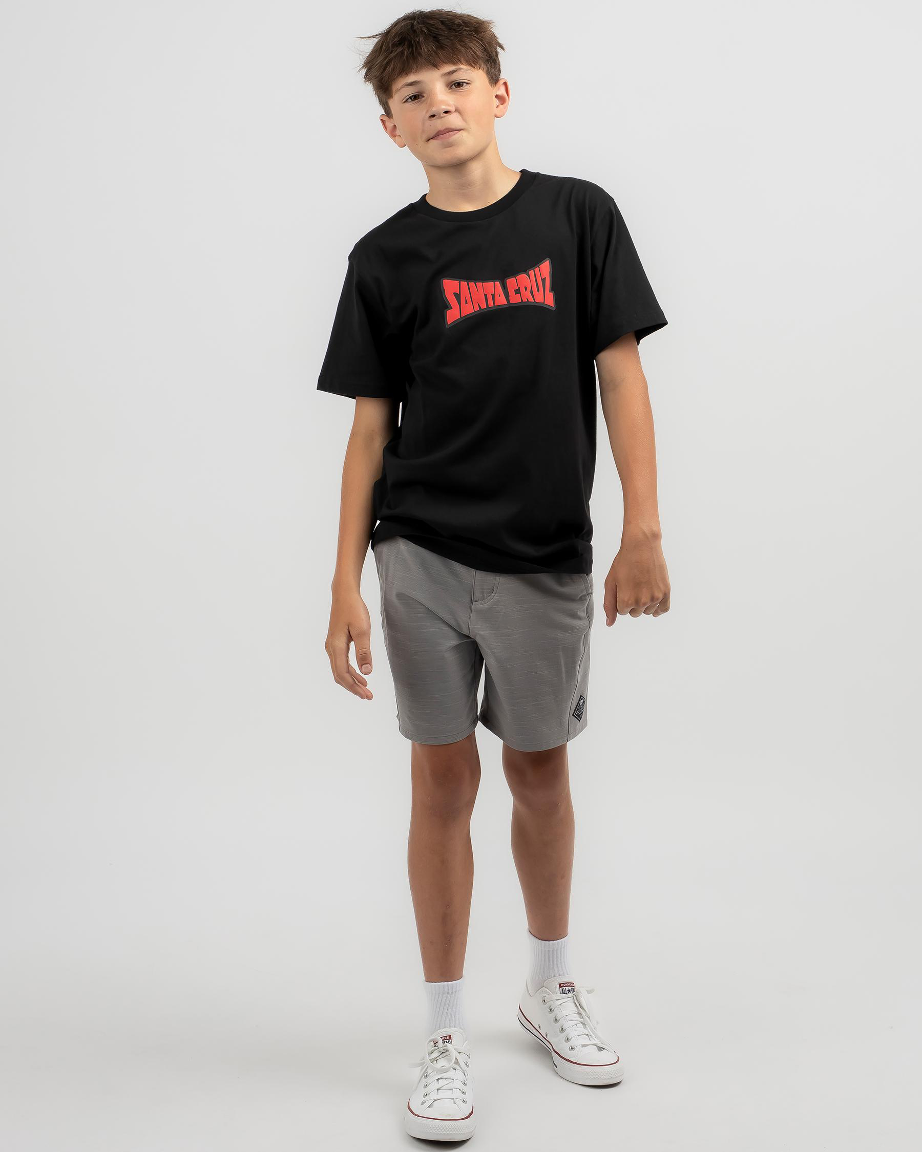 Shop Santa Cruz Boys' Arch Check Hand T-Shirt In Black - Fast Shipping ...