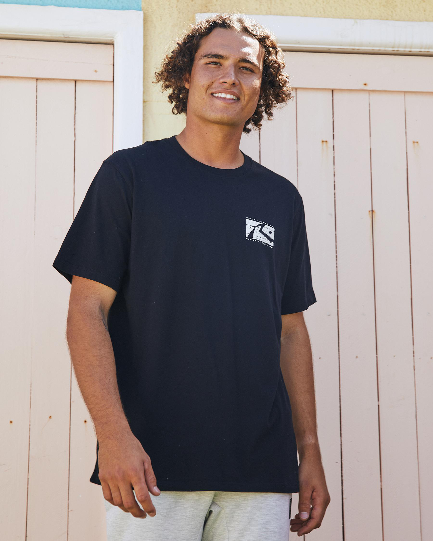 Rusty R Dot T-Shirt In Black | City Beach Australia